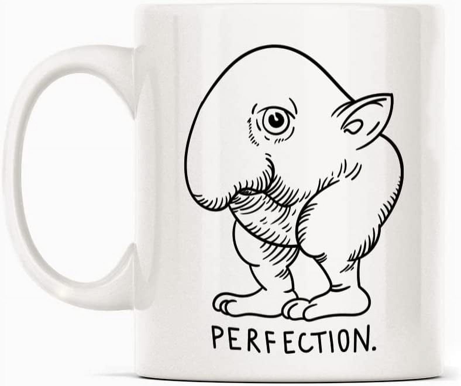 Berserk Perfection Nose Creature Mug Gift, White Funny Sarcasm Coffee ...