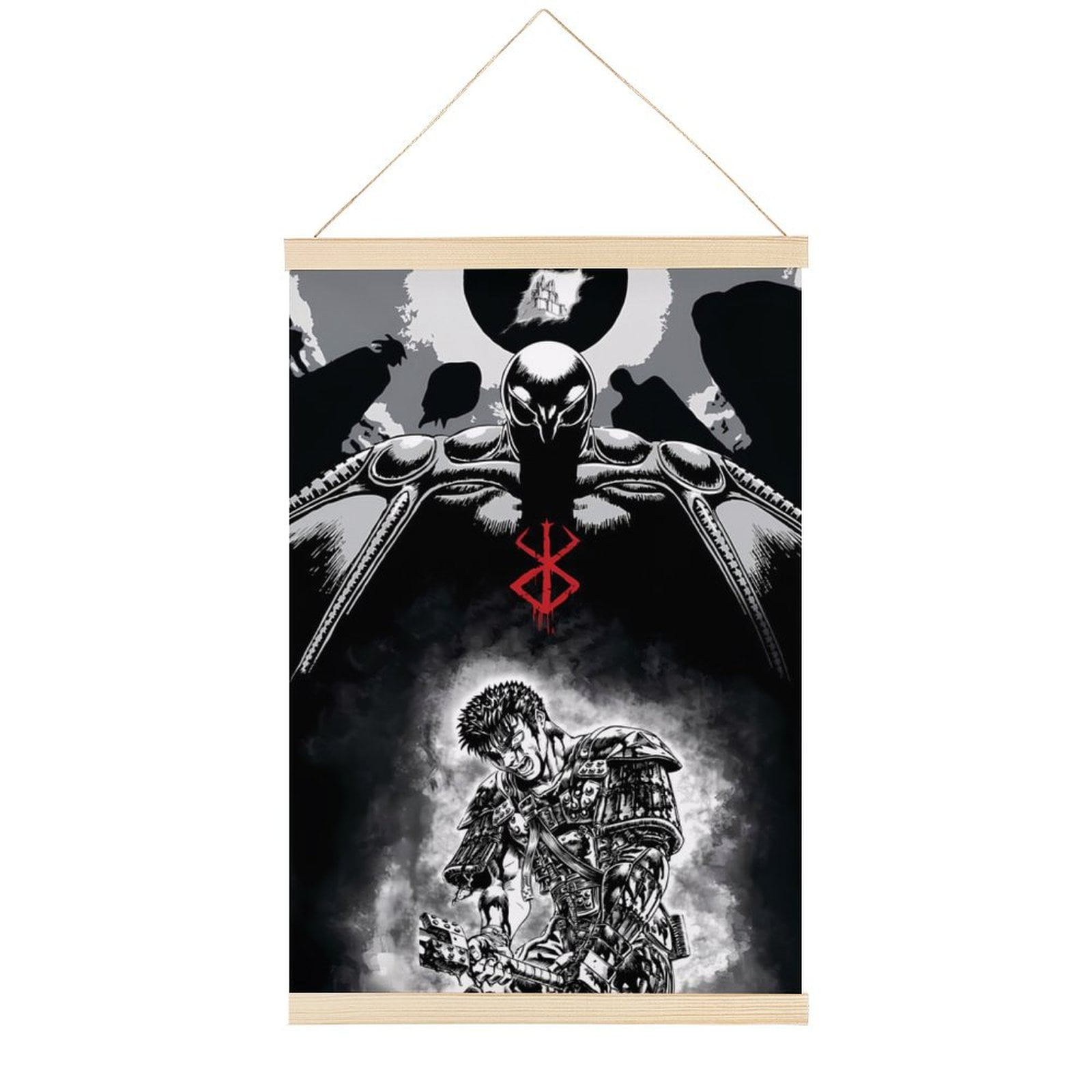 Berserk Poster Hanger Art, Japanese Anime Scroll Poster, Wood Magnet ...