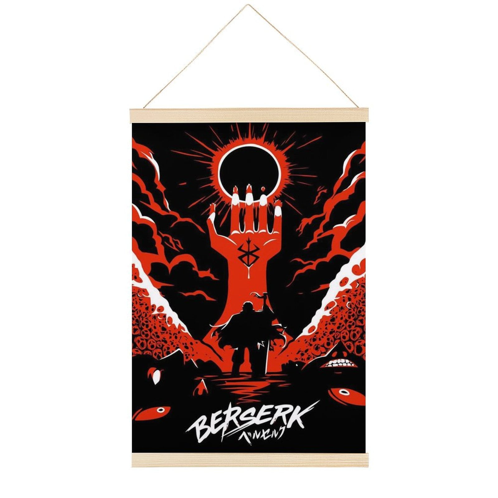 Berserk Poster Hanger Art, Japanese Anime Scroll Poster, Wood Magnet ...