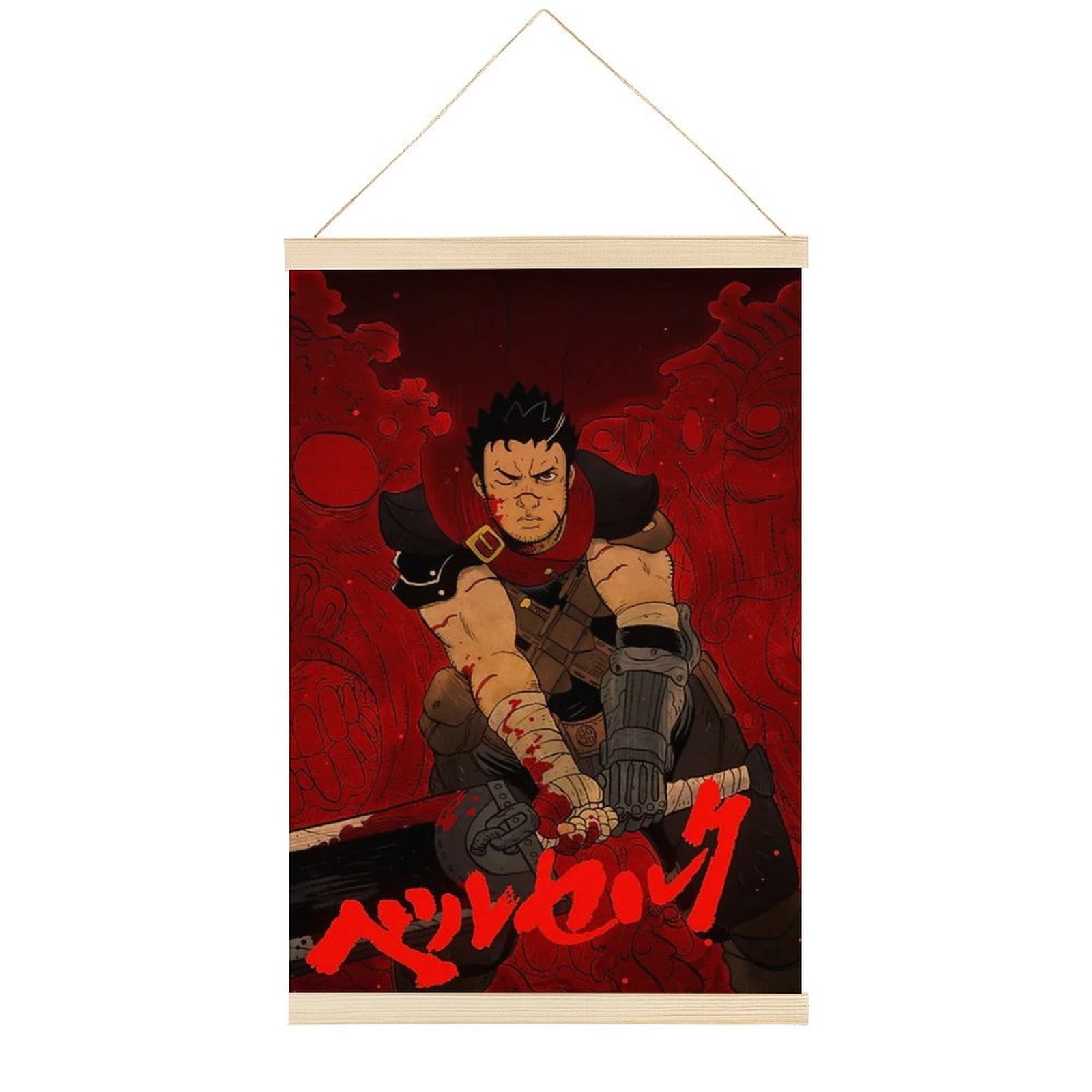 Berserk Poster Hanger Art, Japanese Anime Scroll Poster, Wood Magnet ...