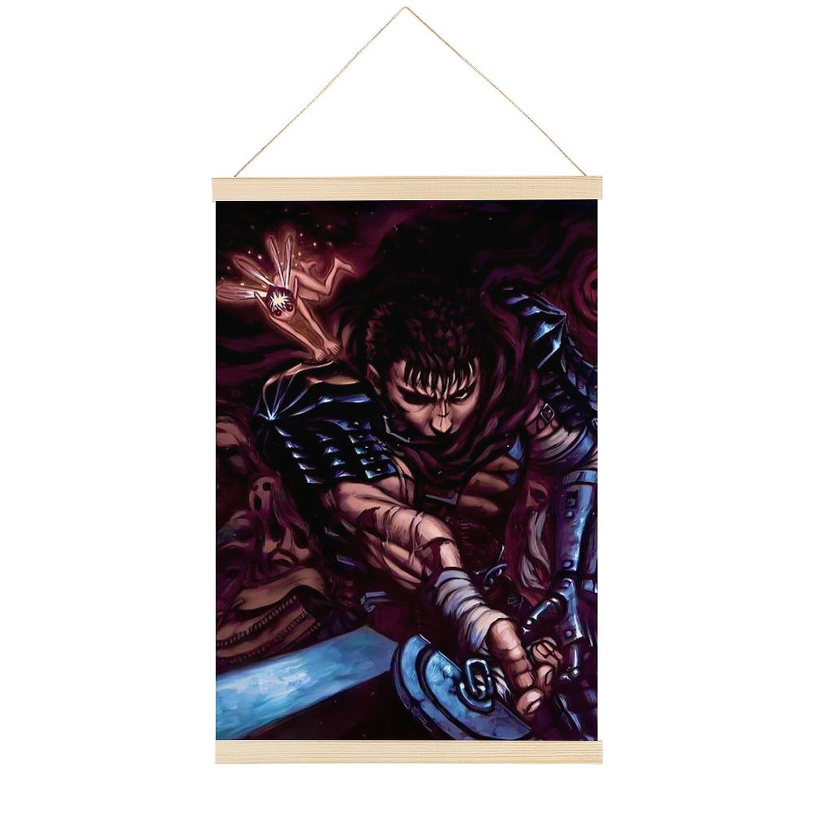 Berserk Poster Hanger Art, Japanese Anime Scroll Poster, Wood Magnet ...