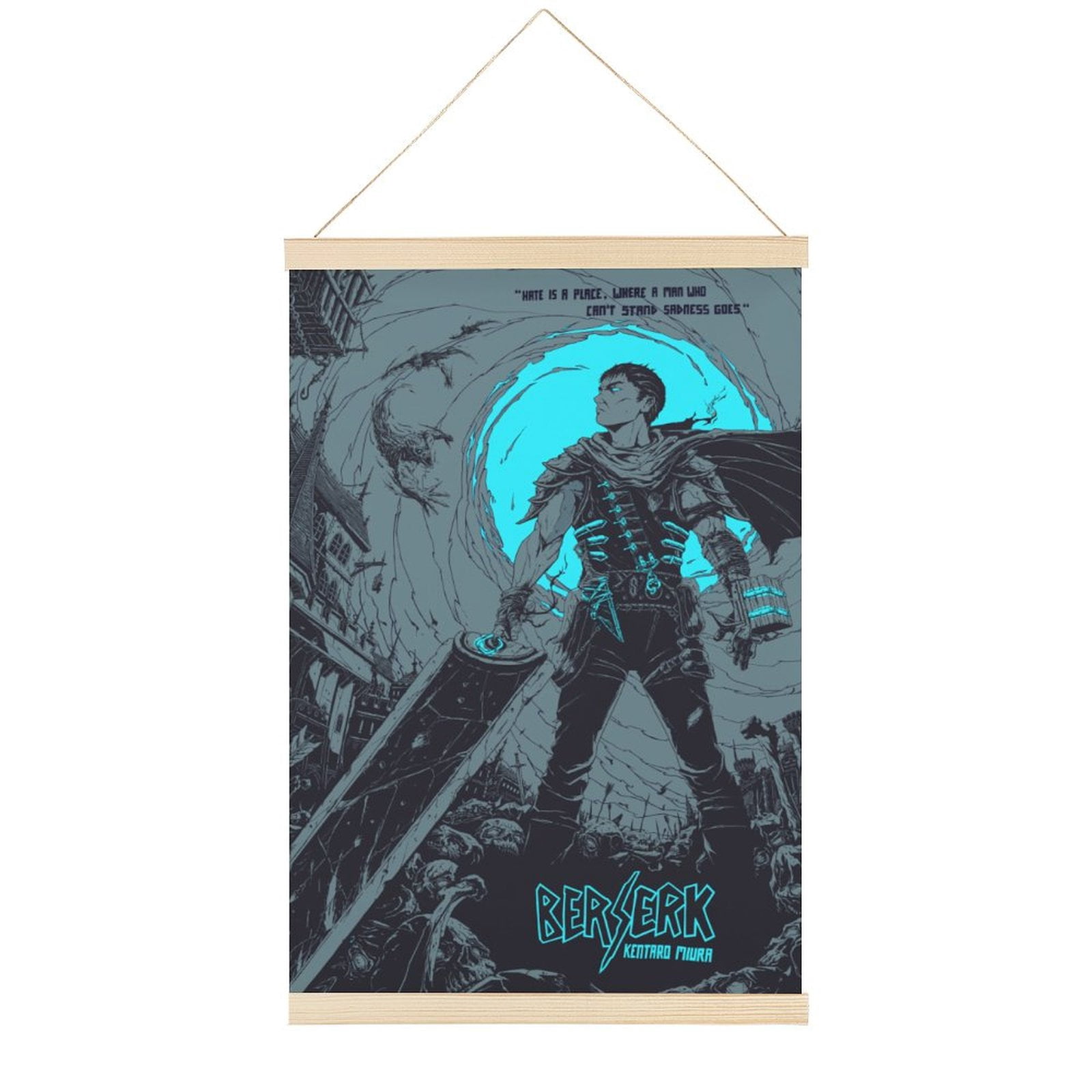Berserk Poster Hanger Art, Japanese Anime Scroll Poster, Wood Magnet ...