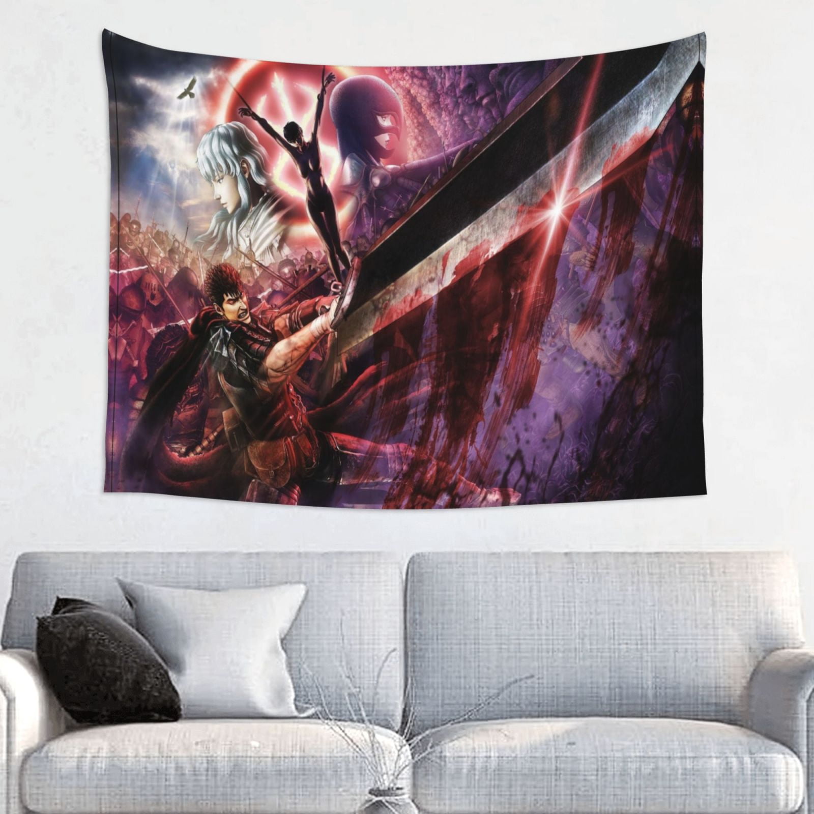 Berserk Tapestry Anime Poster Large Background Wall Art Bedroom Wall ...