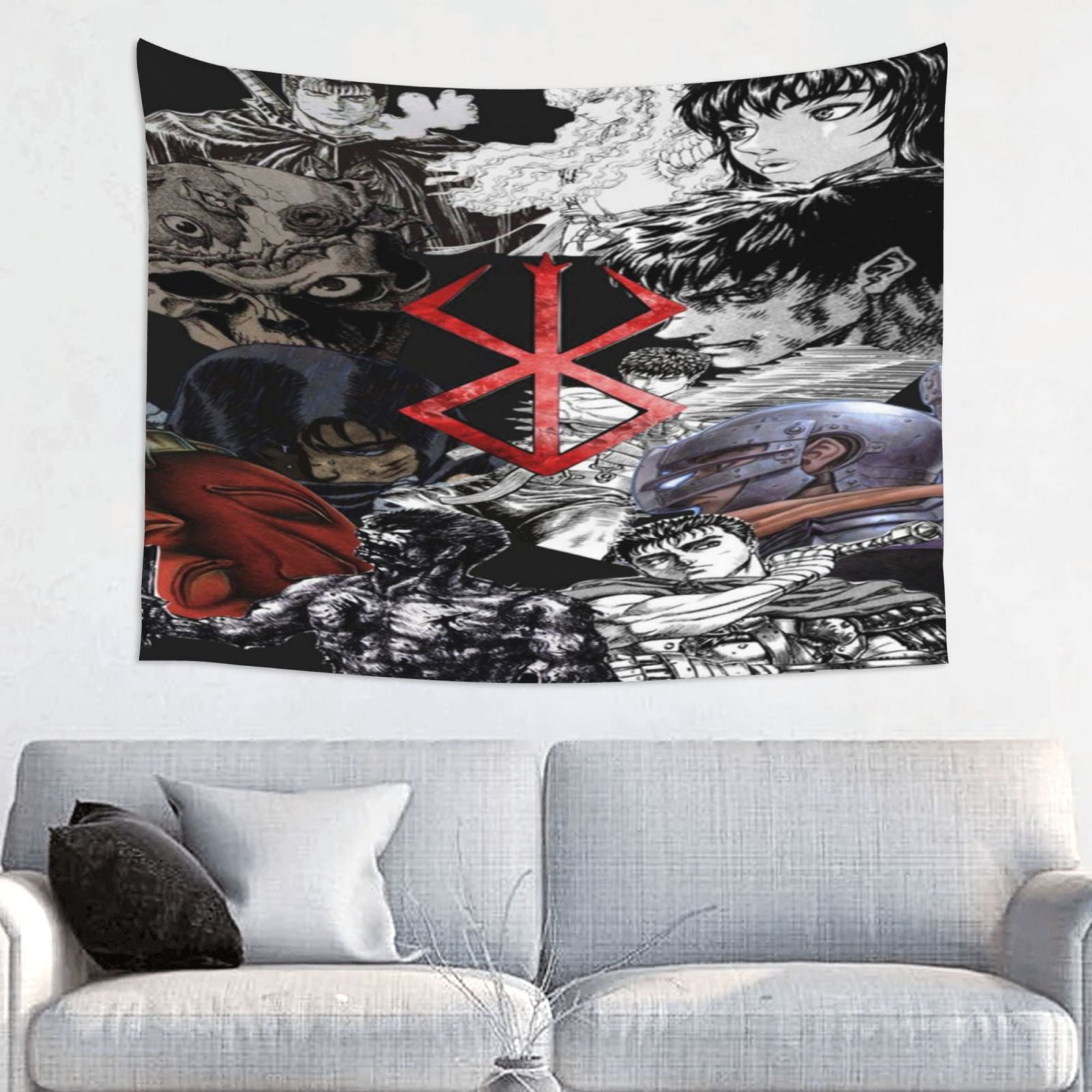 Berserk Tapestry Anime Poster Large Background Wall Art Bedroom Wall ...