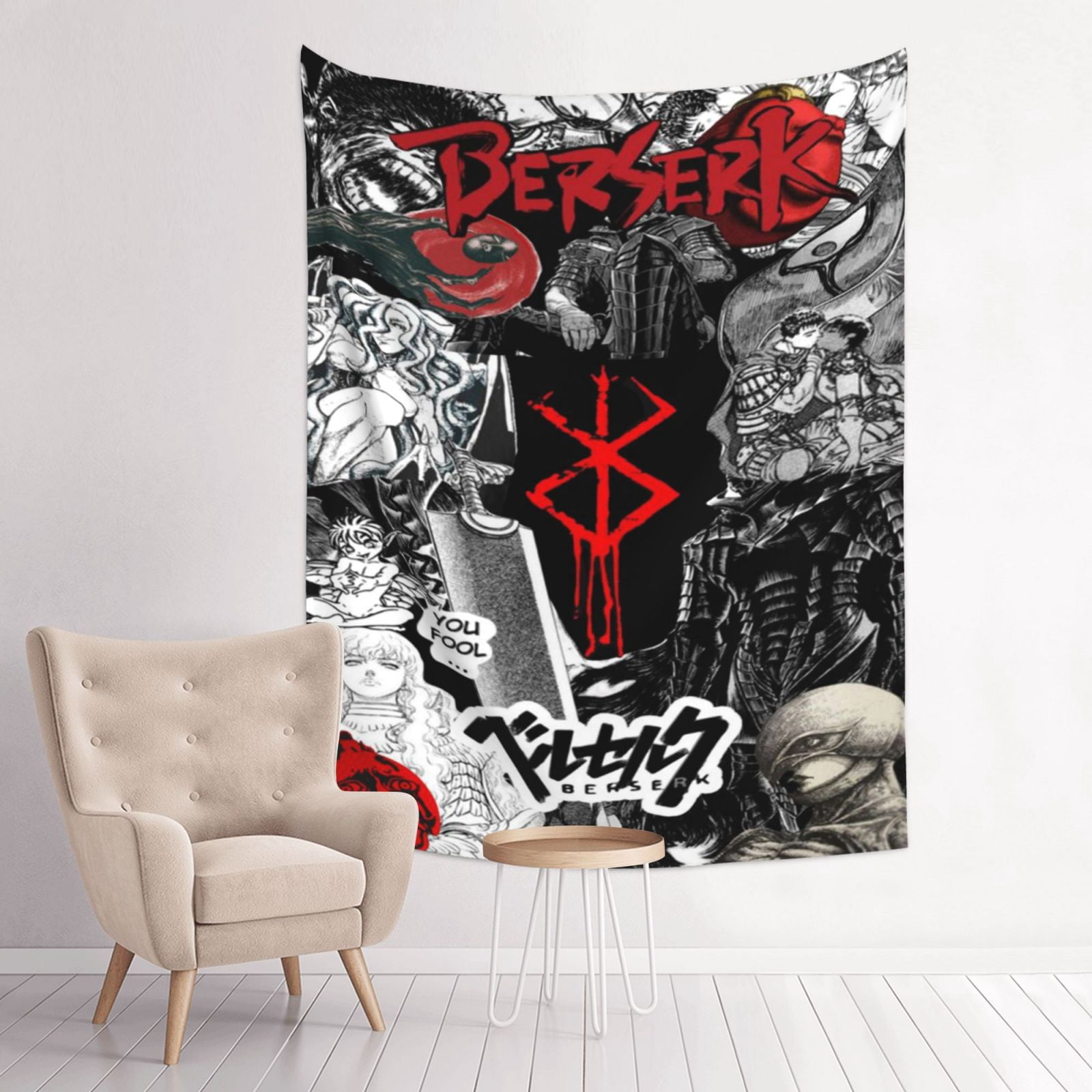 Berserk Tapestry Anime Poster Large Background Wall Art Bedroom Wall ...