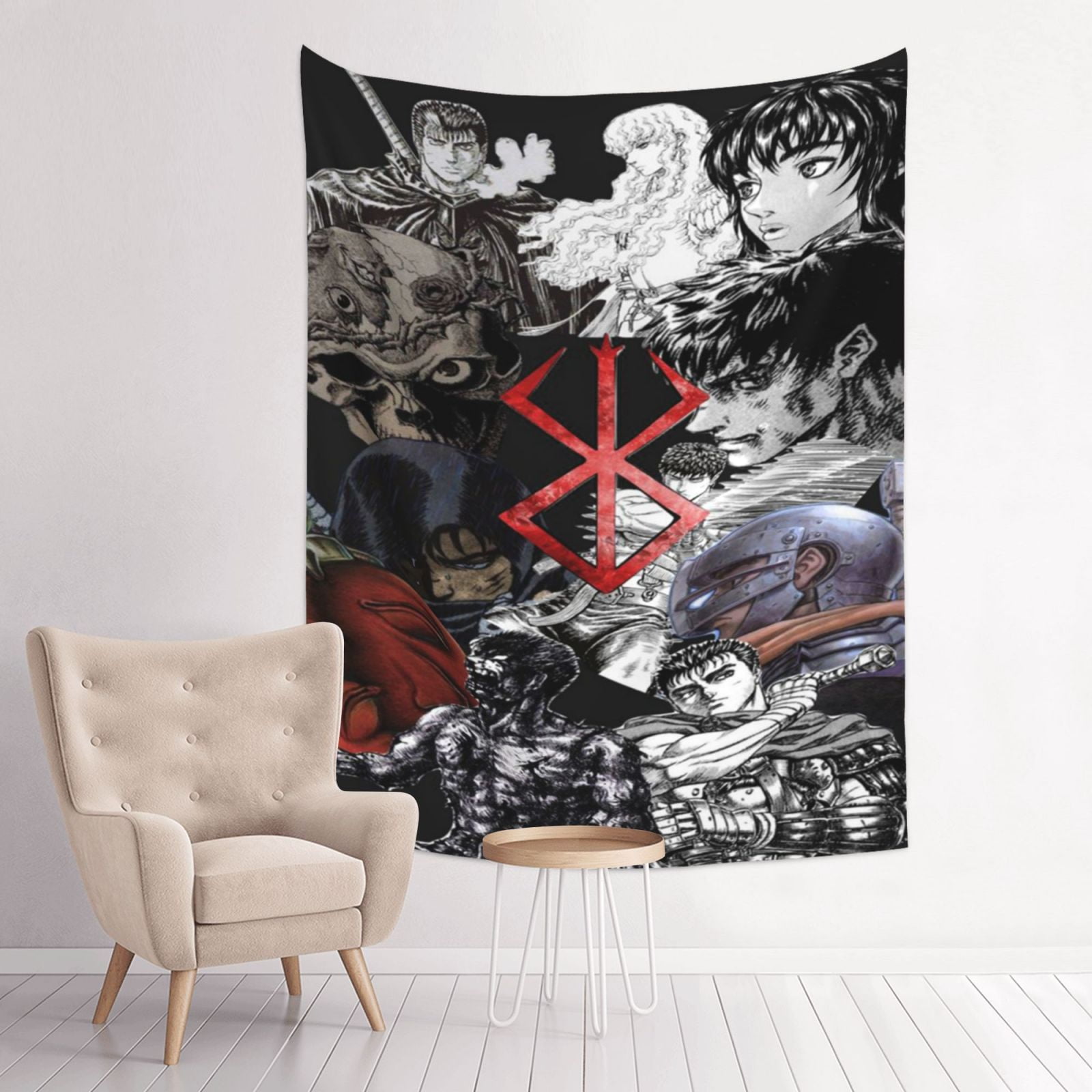 Berserk Tapestry Anime Poster Large Background Wall Art Bedroom Wall ...