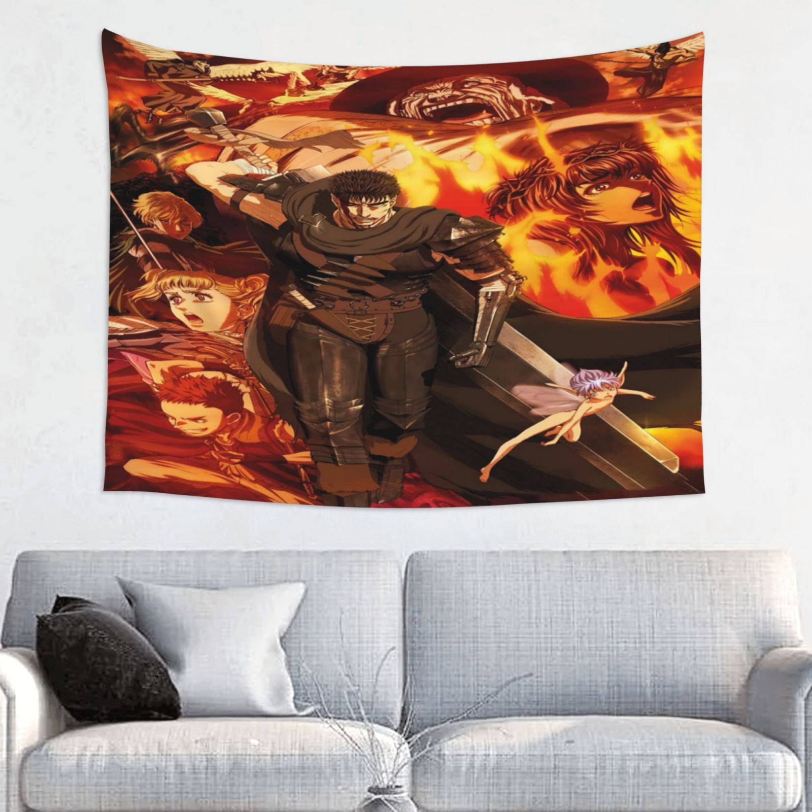 Berserk Tapestry Anime Poster Large Background Wall Art Bedroom Wall ...