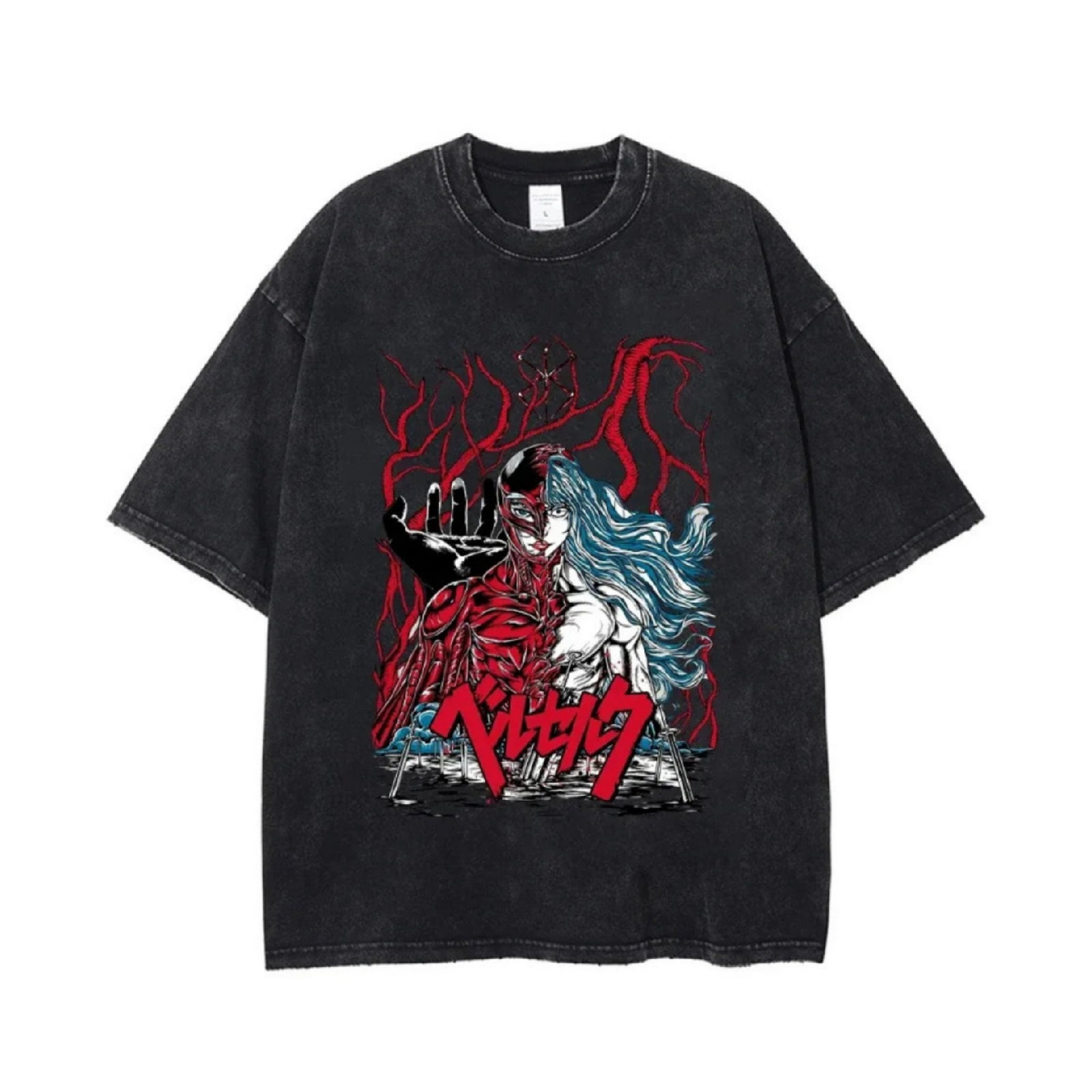 Berserker T-Shirt Guts Griffith Casca Short Sleeve Washed Shirts Anime ...