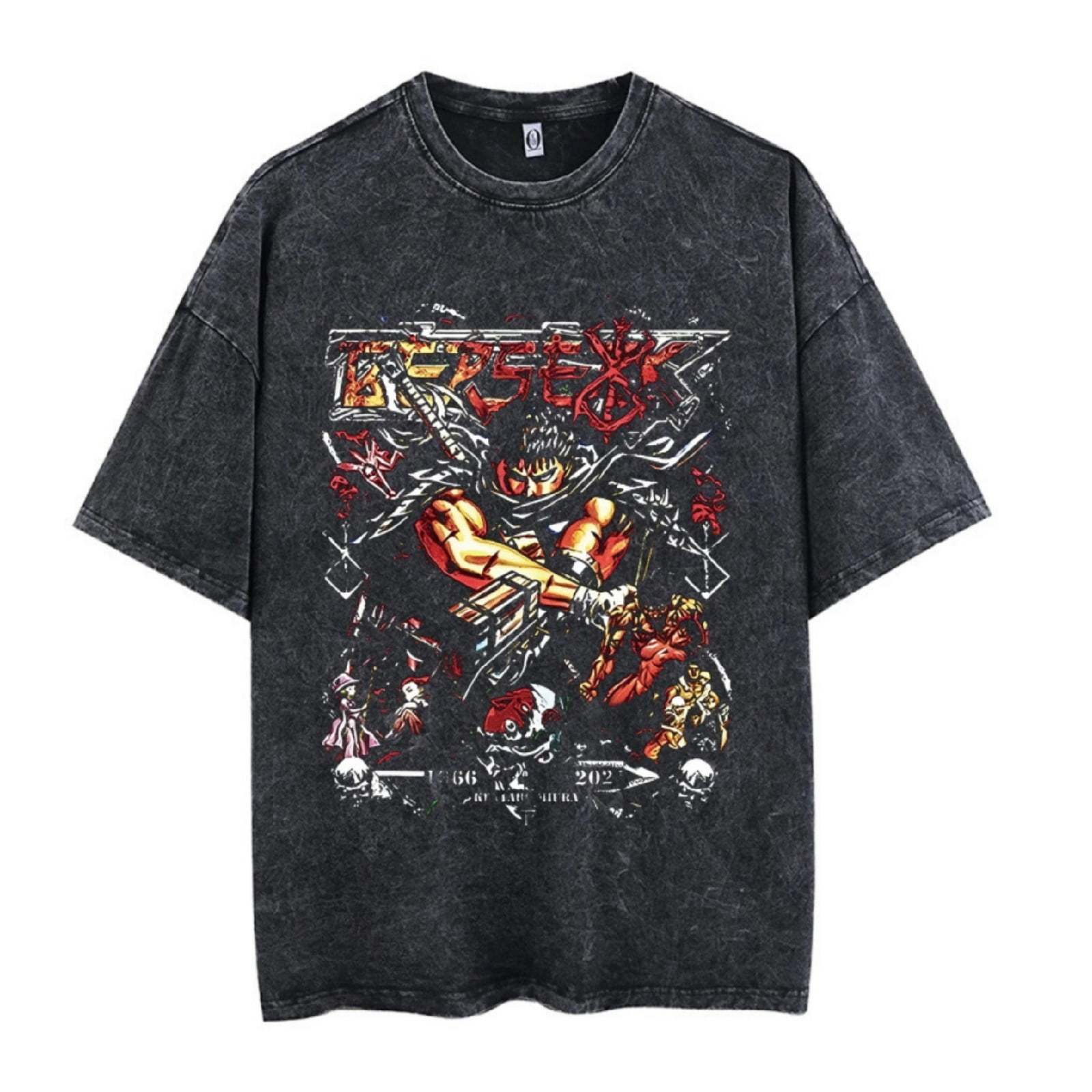 Berserker T-Shirt Guts Griffith Casca Short Sleeve Washed Tees Shirts ...