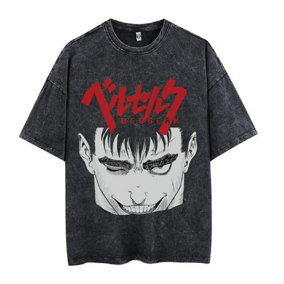 Berserker T-Shirt Guts Griffith Casca Short Sleeve Washed Tees Shirts ...