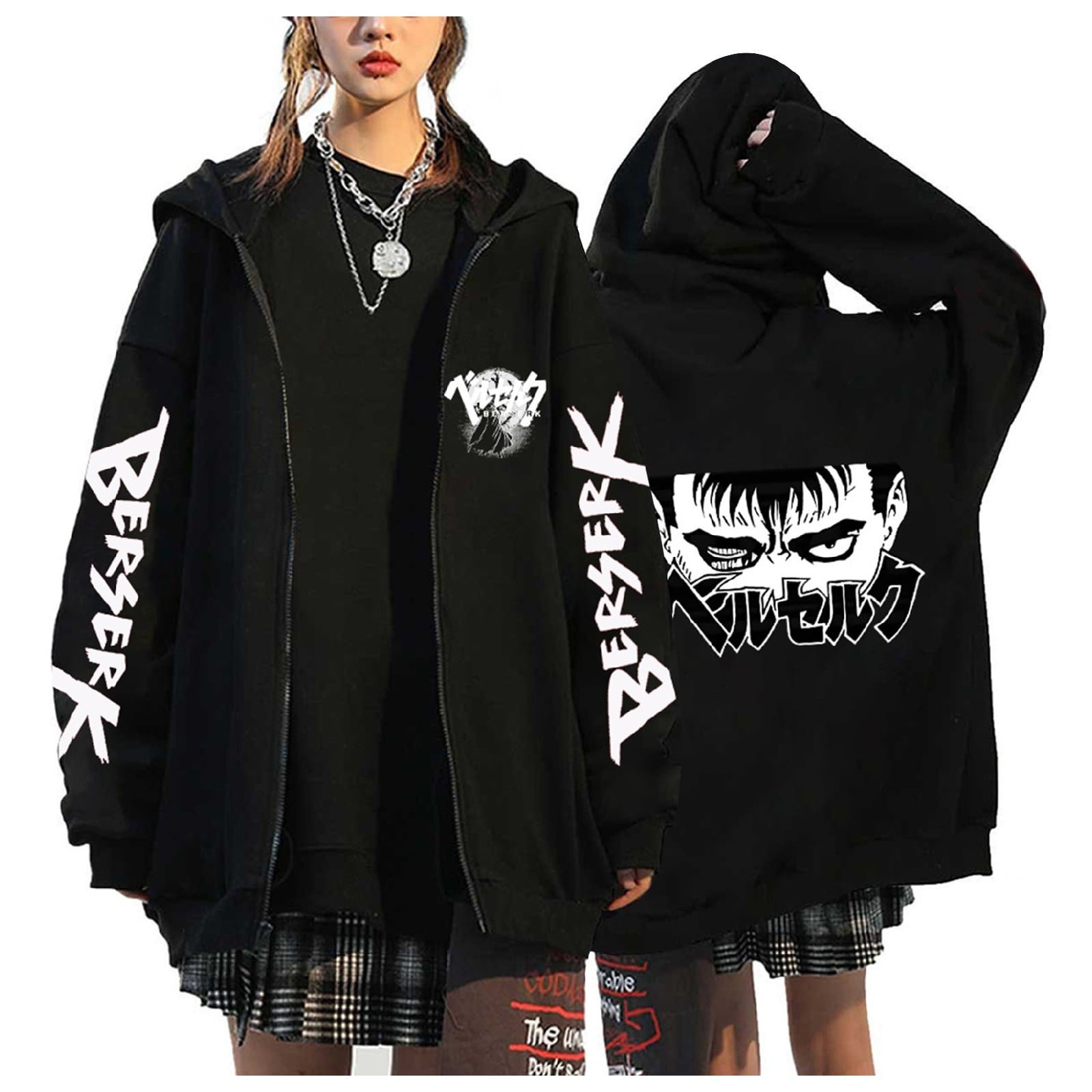 Berserker Zip Up Hoodies Guts Griffith Casca Anime Harajuku Merch ...