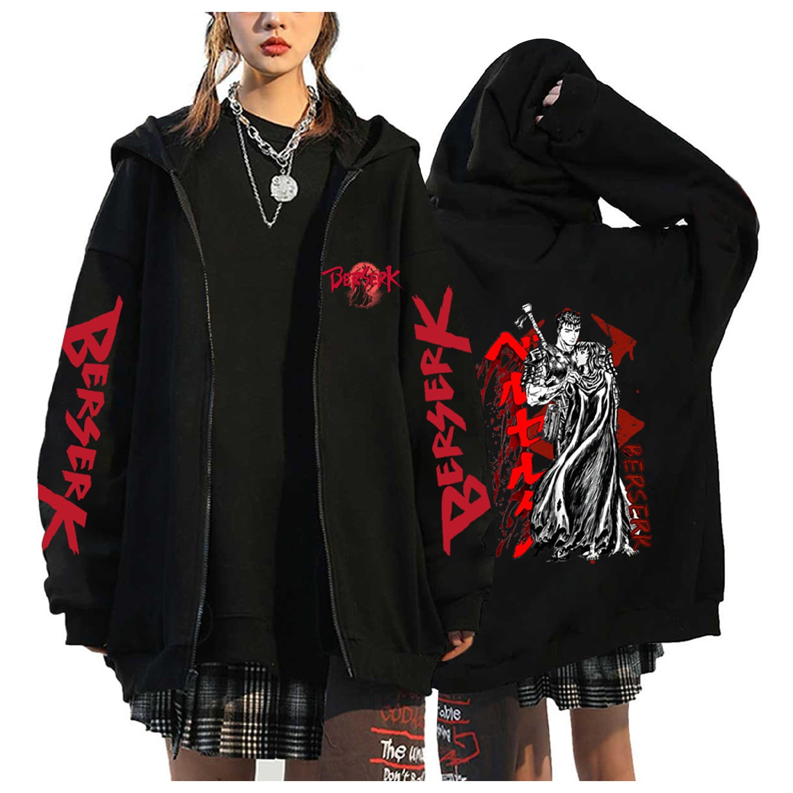Berserker Zip Up Hoodies Guts Griffith Casca Anime Harajuku Merch ...