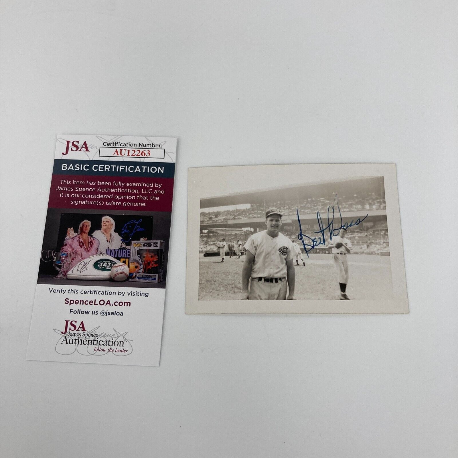 Bert Haas Signed Original 1946 Snapshot Photo Cincinnati Reds JSA COA ...