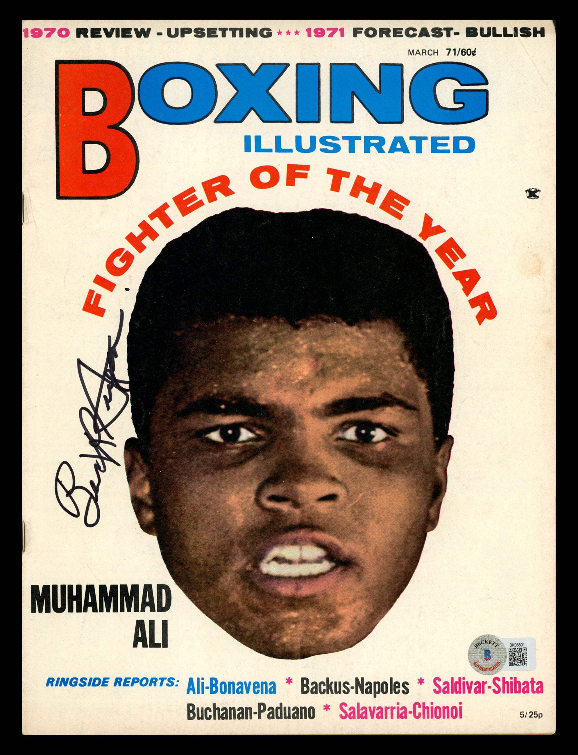 Bert Sugar Autographed Boxing Illustrated Magazine Beckett BAS QR # ...