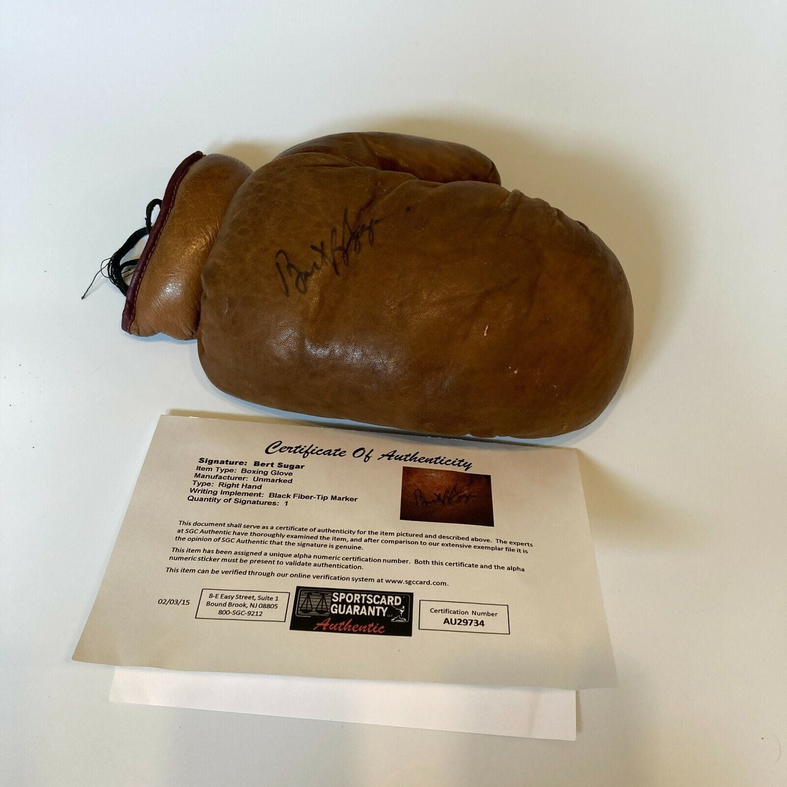 Bert Sugar Signed Vintage 1960's Boxing Glove With SGC COA - Walmart.com