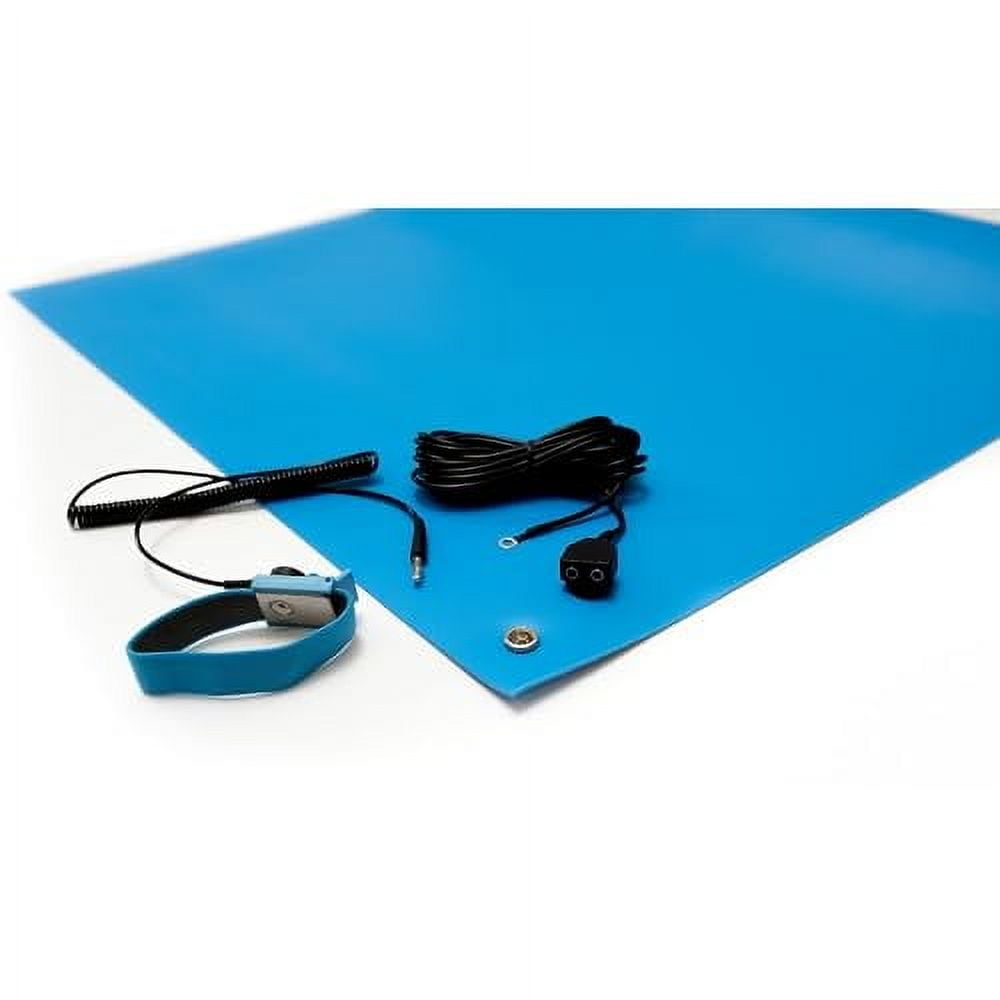 Bertech ESD Anti-Static Table Mat Kit, 2 Ft x 3 Ft, Blue, Includes an ...