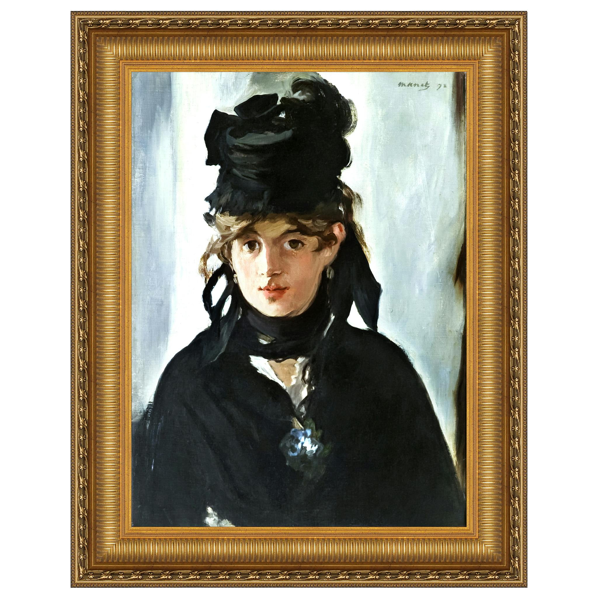 Berthe Morisot with a Bouquet of Violets Framed Canvas Replica Painting: Medium - Walmart.com