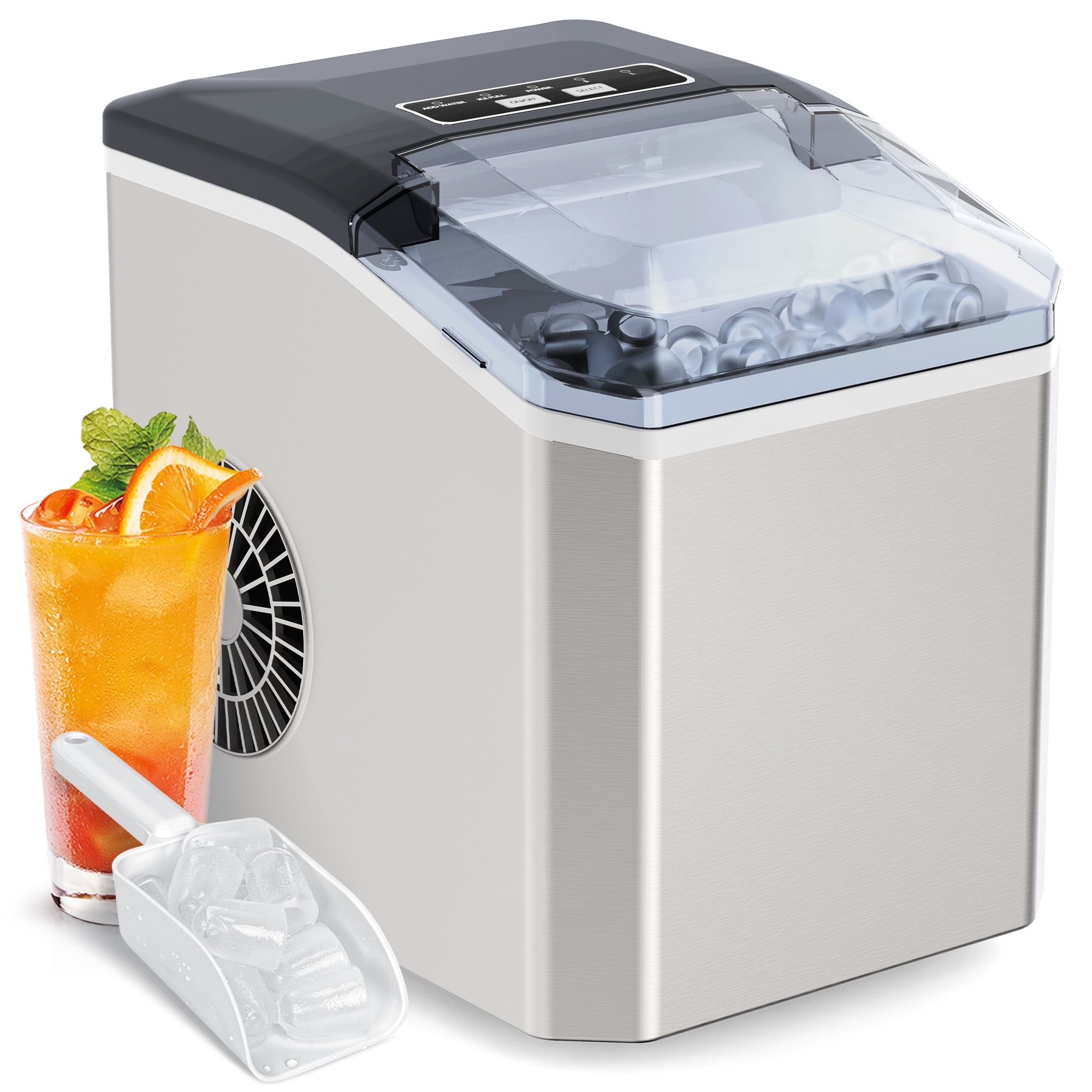 Bertoky Portable Countertop Ice Maker Machine, 26 lbs/24H, 2 Bullet-Ice ...