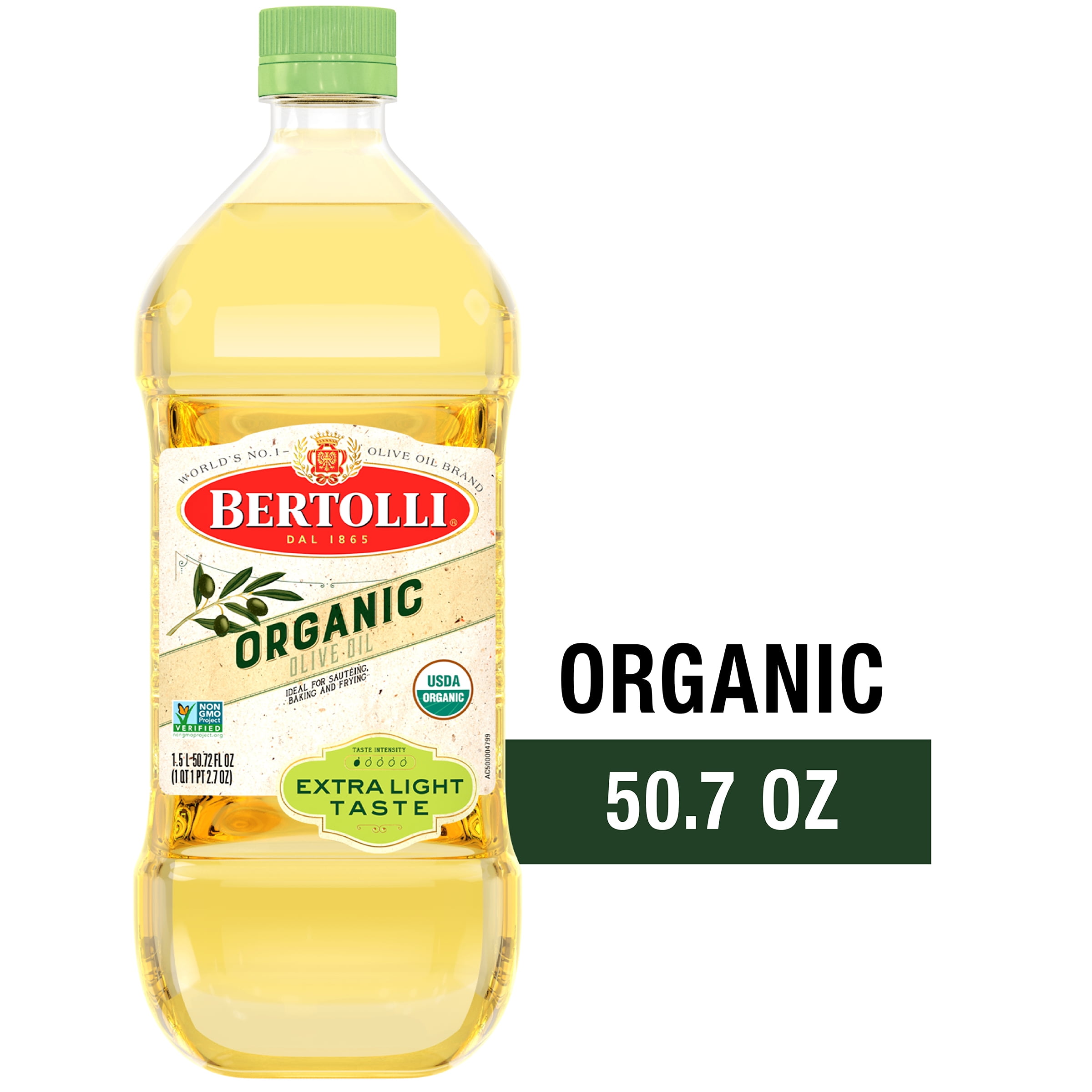 Bertolli Organic Extra Light Olive Oil, 50.7 fl oz, High Smoke Point ...