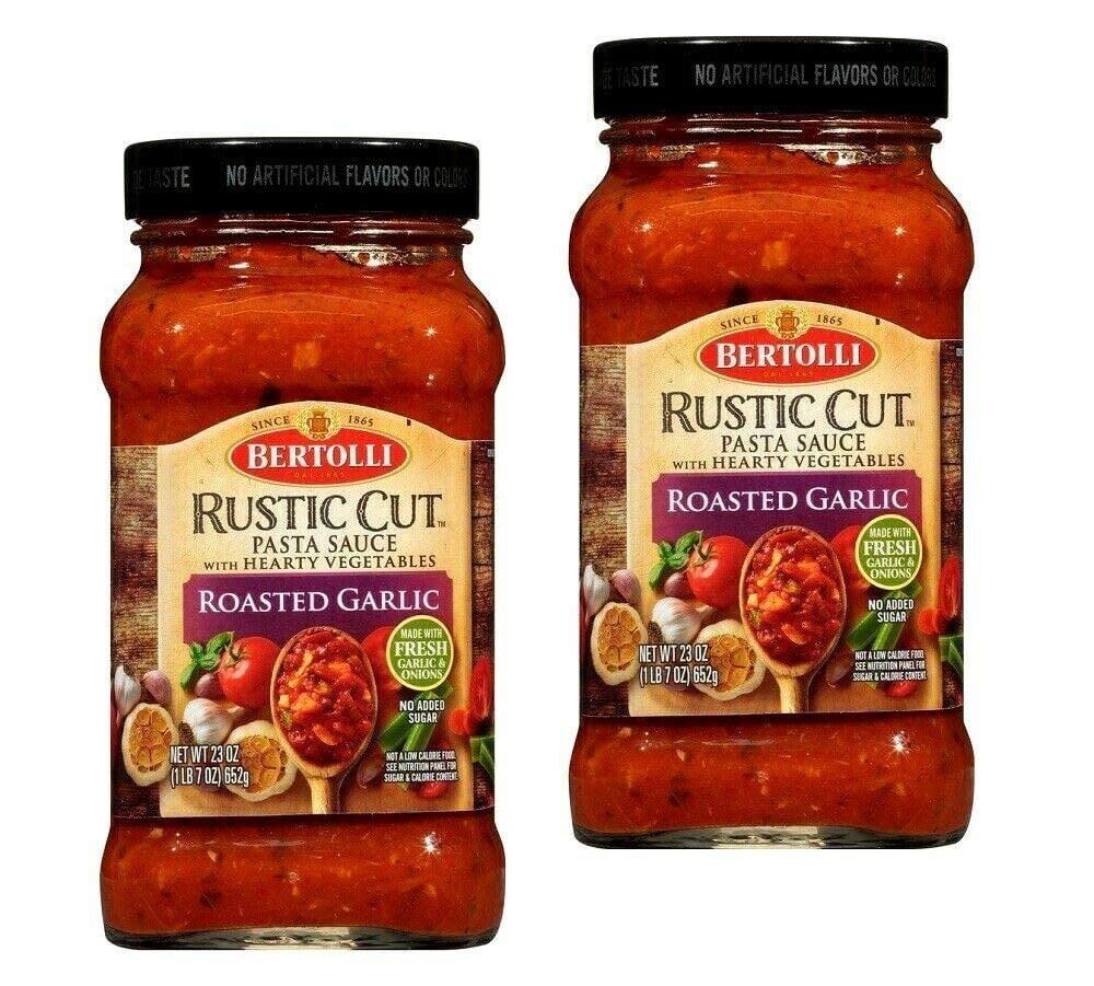 Bertolli Rustic Cut Pasta Sauce Roasted Garlic with Hearty Vegetables 2 ...