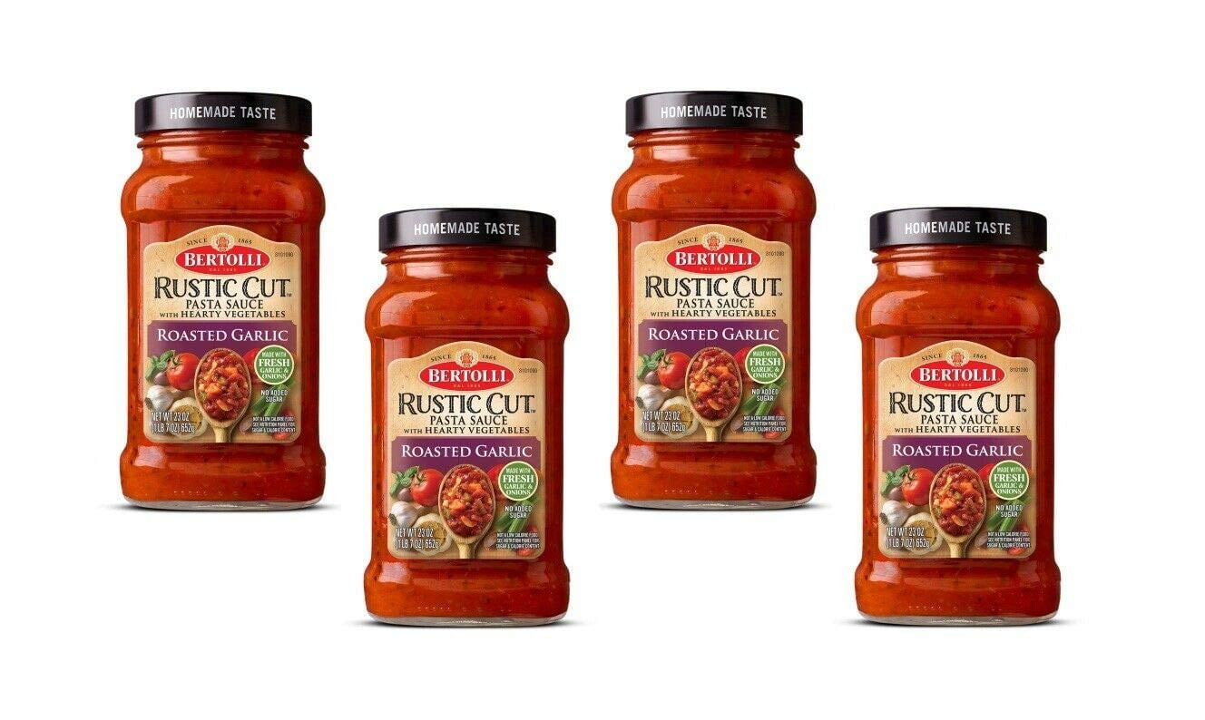 Bertolli Rustic Cut Pasta Sauce Roasted Garlic with Hearty Vegetables 4 ...