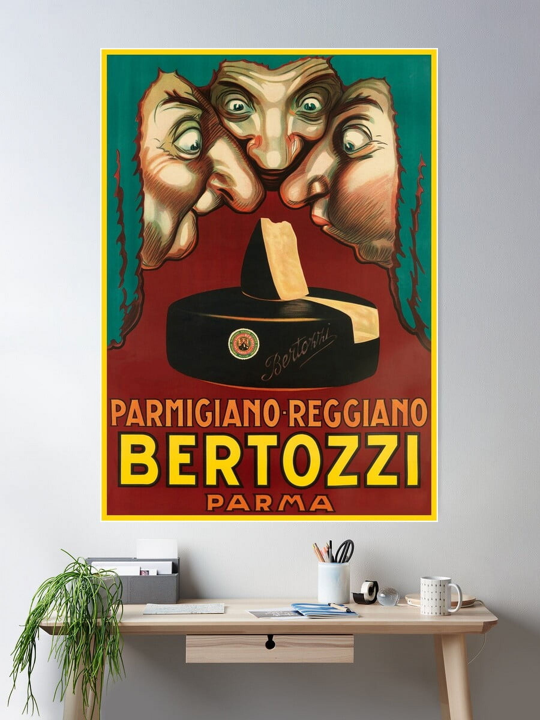 Bertozzi Italian Cheese Vintage Food Poster Poster Wall Art, Modern ...