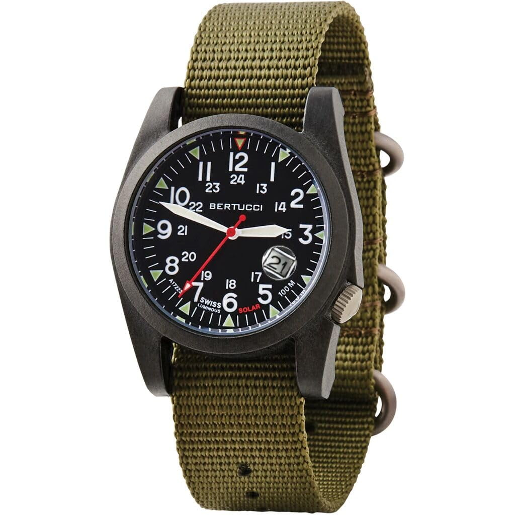 Bertucci A-3PS Solar Field Forest Watch, 42mm Rugged Case, Solar ...
