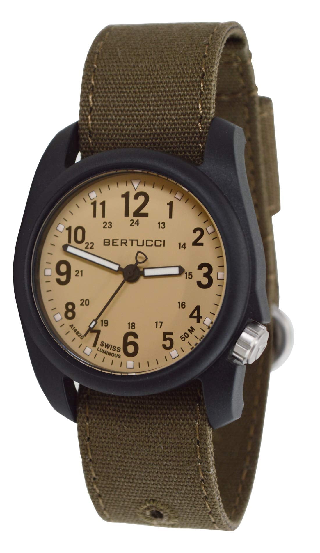 Bertucci Dx3 Canvas Patrol Khaki-Bark Comfort Canvas Wristwatch ...