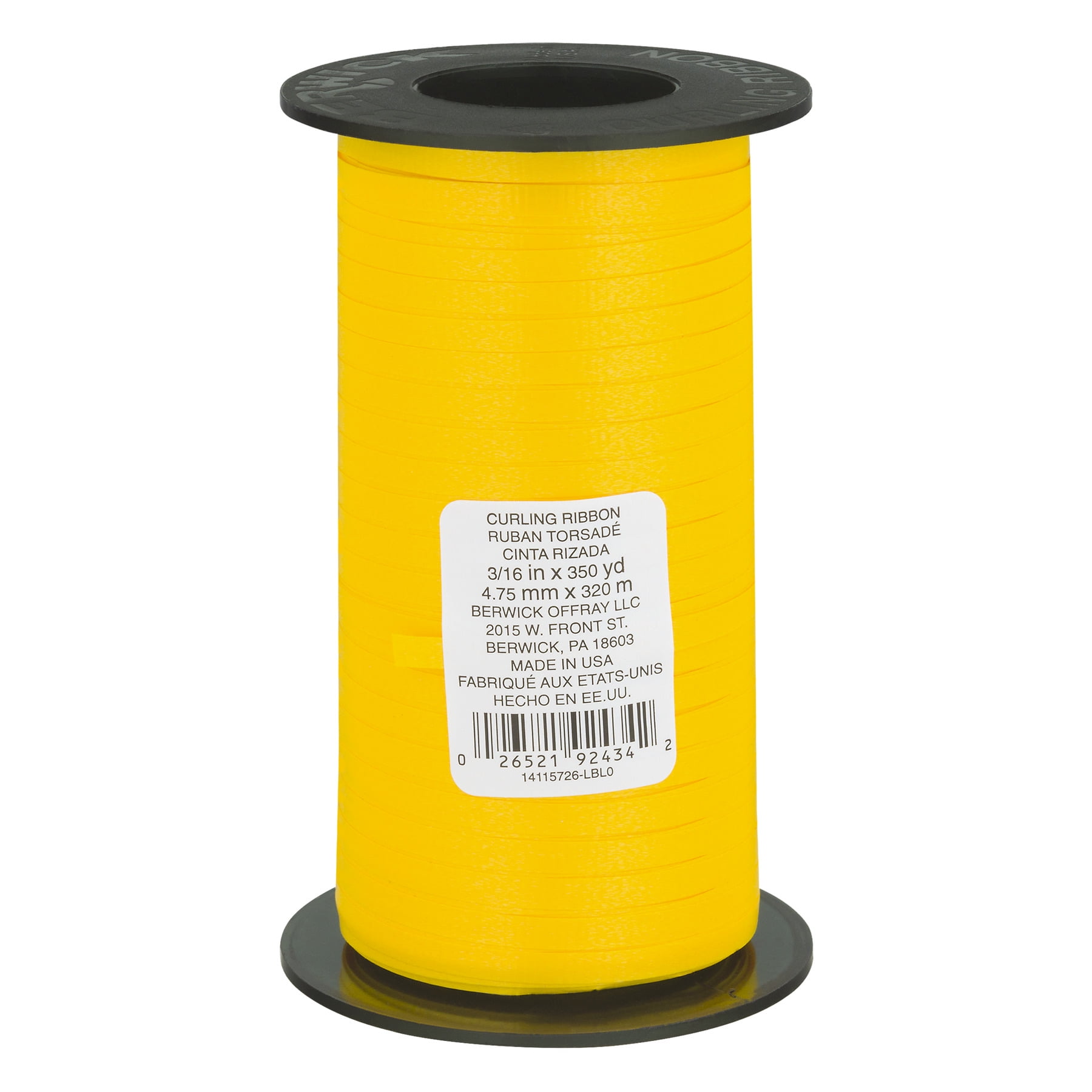 Berwick Curling Ribbon Yellow - 350 Yards, 350.0 YARDS - Walmart.com