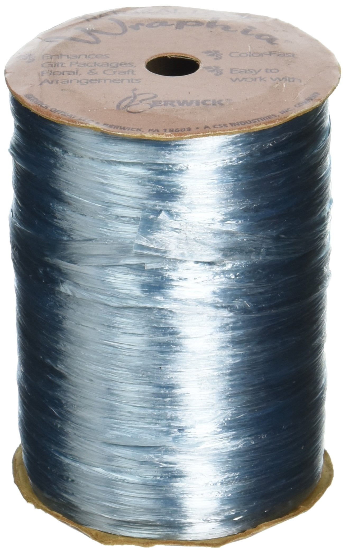 Berwick Offray 1/4'' Wide Pearlized Raffia Ribbon, Blue, 100 Yards ...