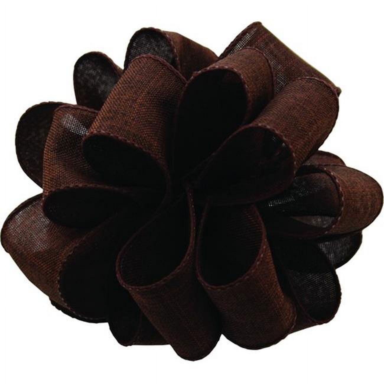 Berwick Offray DWI Linen Wired Edge Ribbon-1-1/2 Wide X 50 Yards-Brown ...