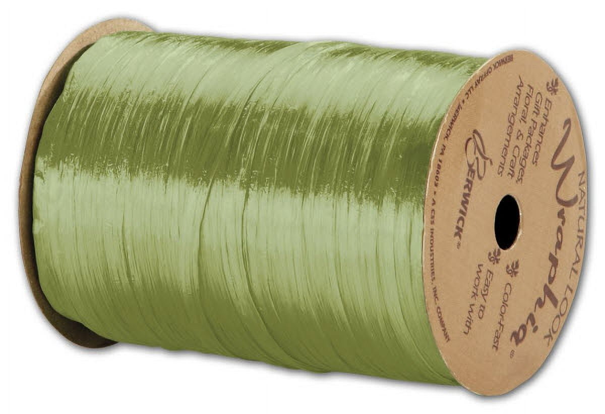 Pearlized Wraphia® Ribbon, 1/4 Inch x 100 Yards, Jungle Green - Walmart.com