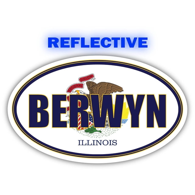 Berwyn City Illinois State Flag | IL Flag Cook County Oval State Colors ...