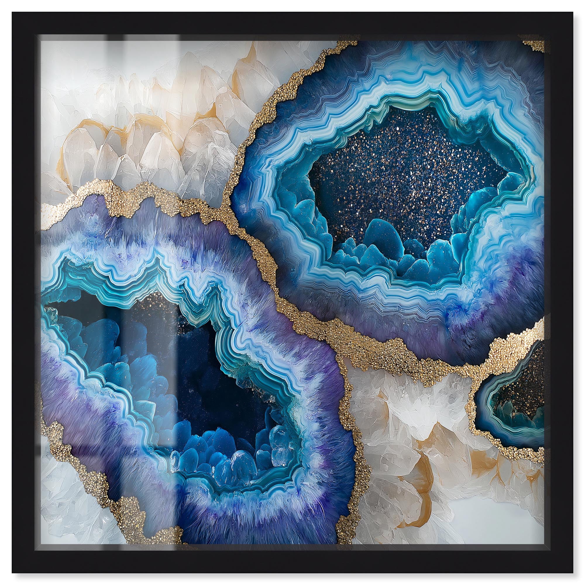 Beryl Brood II Shadowbox Print Geode Wall Art by Art Remedy, Black ...