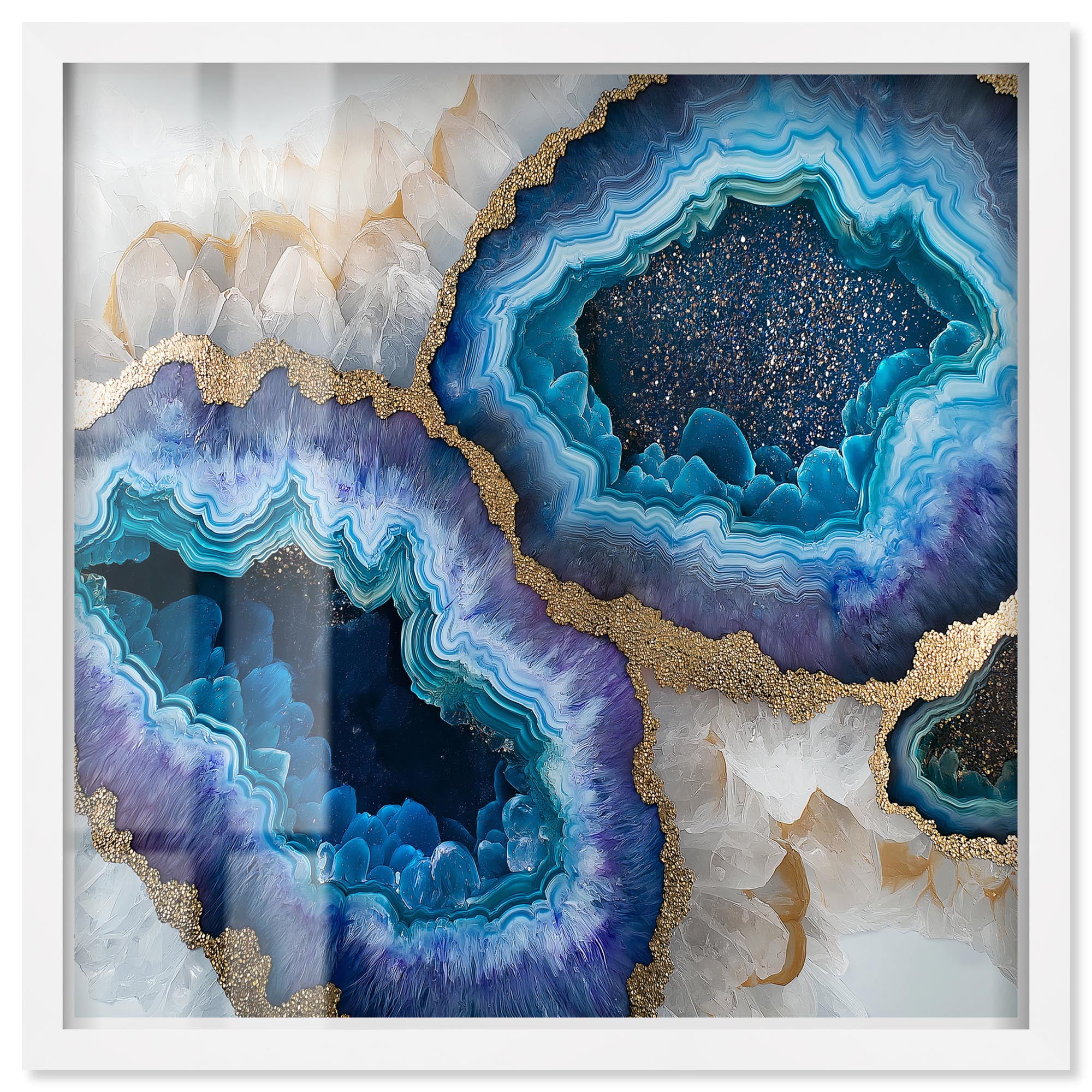 Beryl Brood II Shadowbox Print Geode Wall Art by Art Remedy, White ...