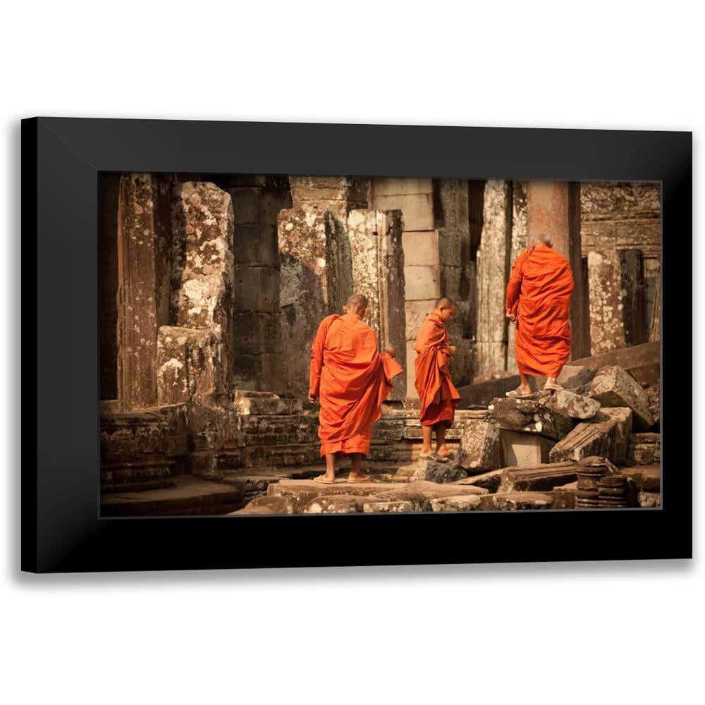 Berzel, Erin 24x17 Black Modern Framed Museum Art Print Titled - Monks at Bayon - Walmart.com