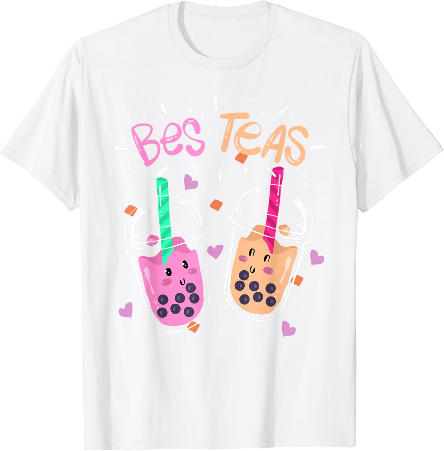 Bes Teas Besties Boba Tea Bubble Tea Kawaii Best Friend Pun T-Shirt100 ...
