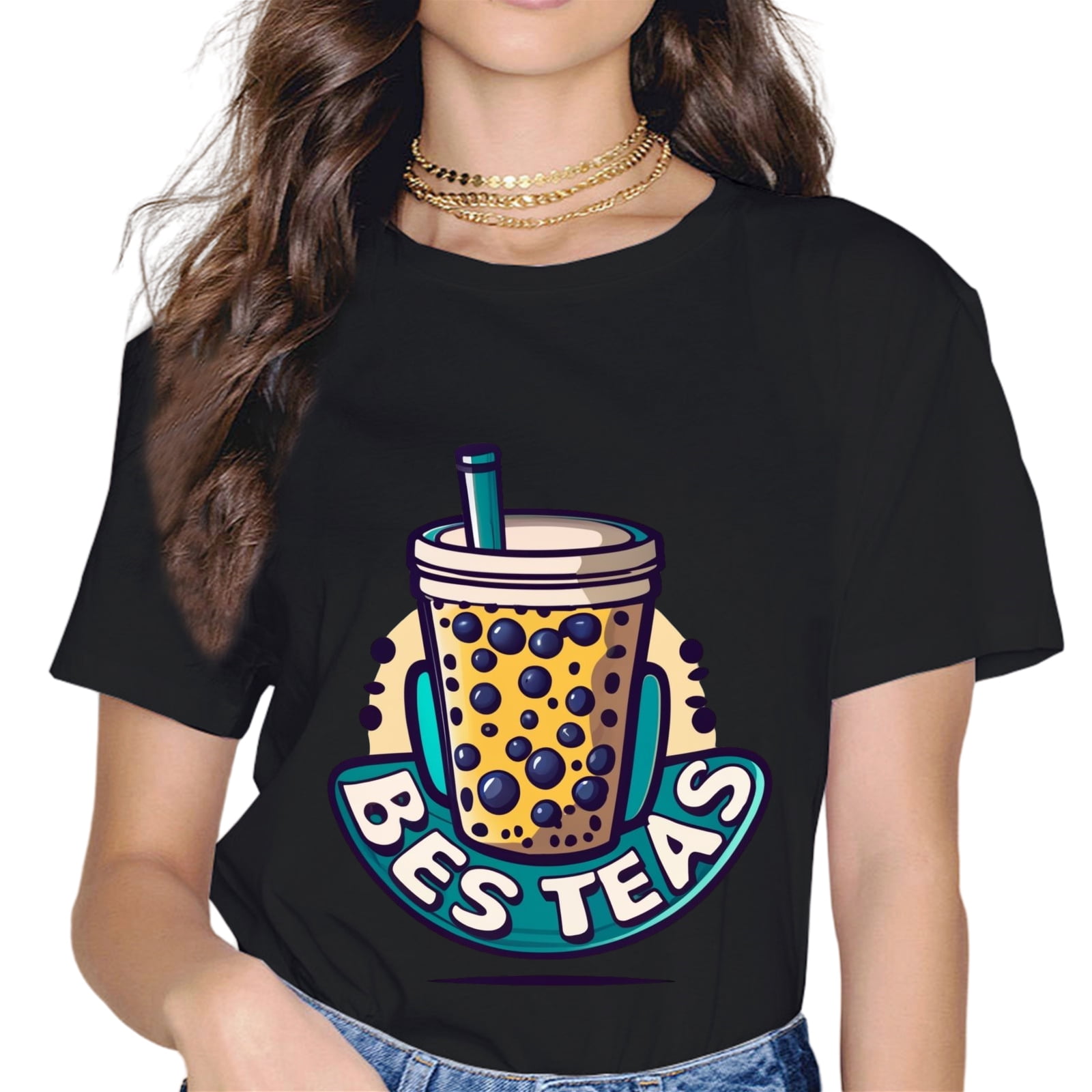 Bes Teas Besties Bubble Tea Cute Boba Best Friends T-Shirt - Walmart.com