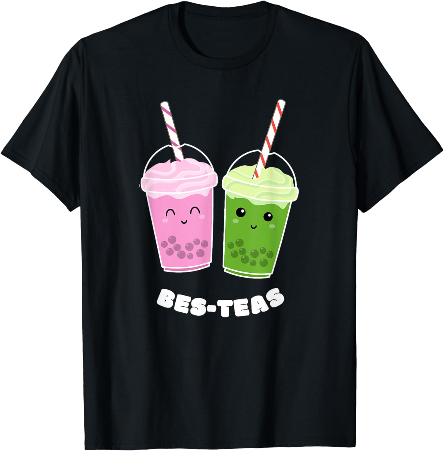 Bes-Teas Besties Bubble Tea Cute Boba Kawaii Best Friends T-Shirt ...