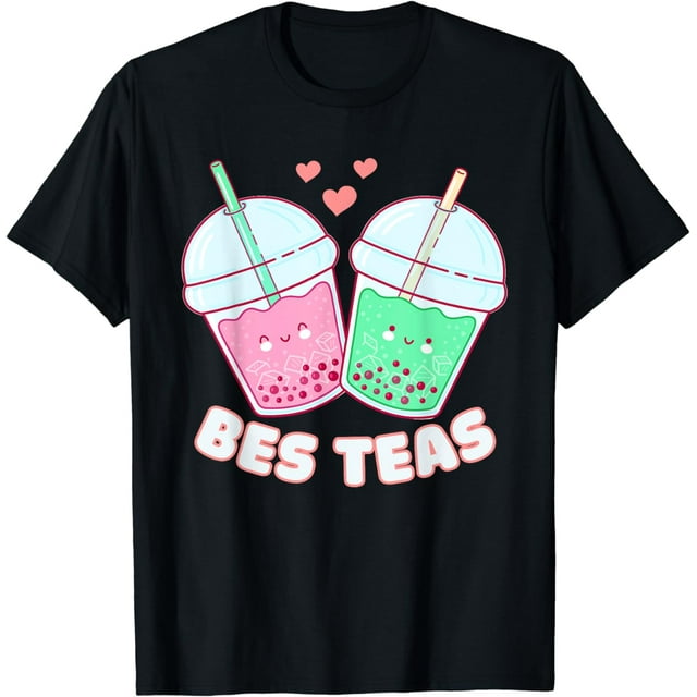 Bes Teas Cute Bestie Bubble Tea Boba Best Friends T-Shirt - Walmart.com