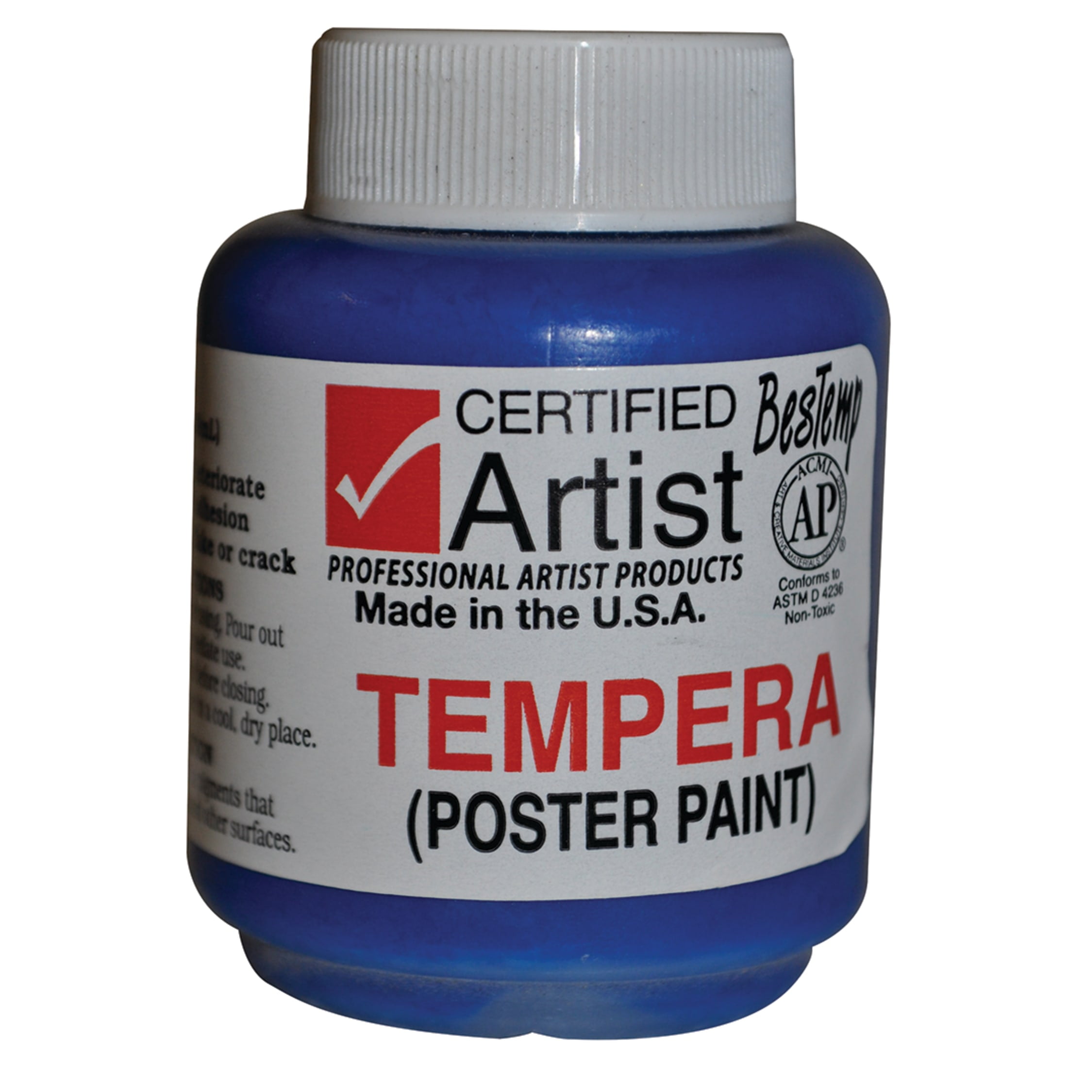 BesTemp Tempera Paint, 2 oz. Bottle, Regular Colors, Blue - Walmart.com