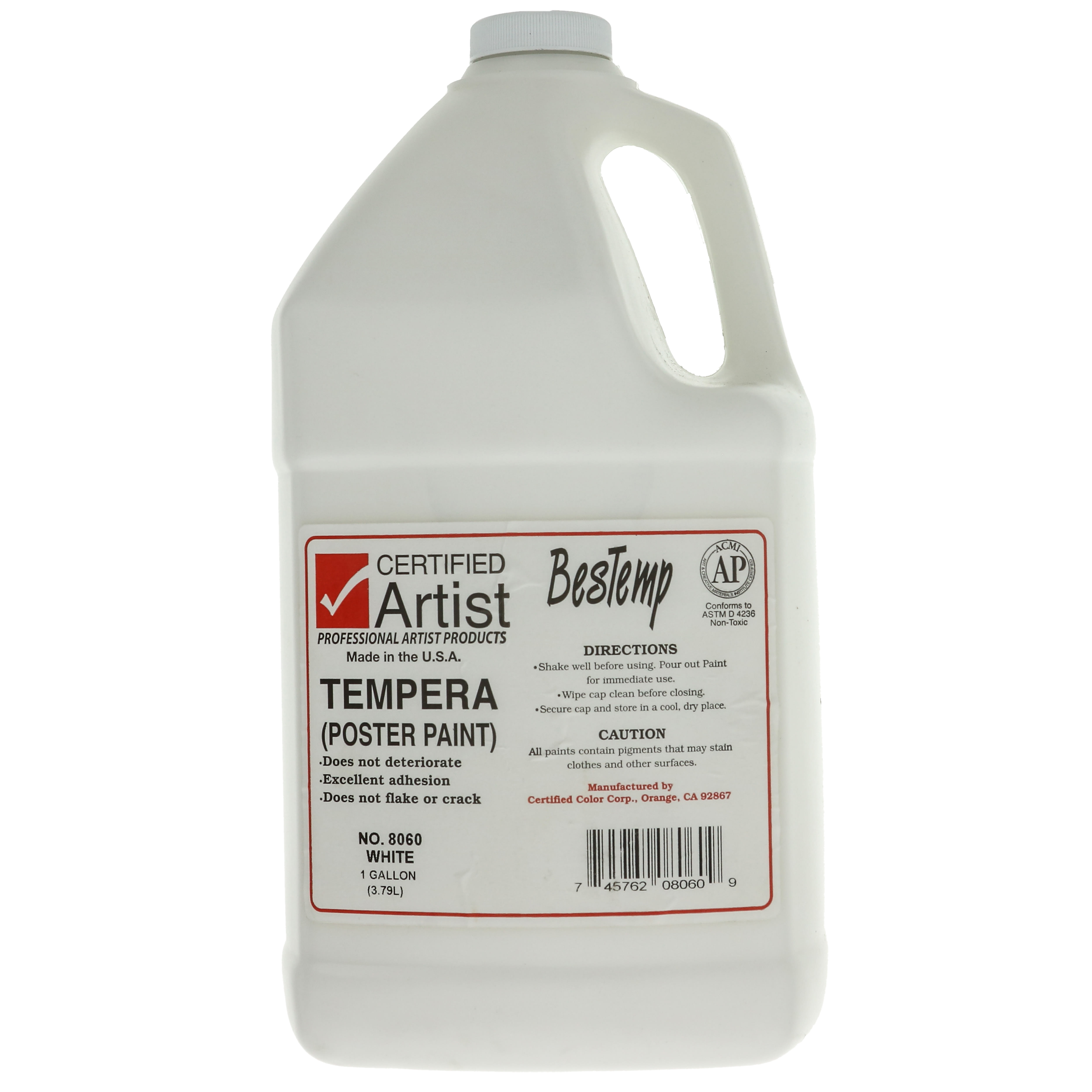 BesTemp Tempera Paint, Gallon Bottle, Regular Colors, White - Walmart.com