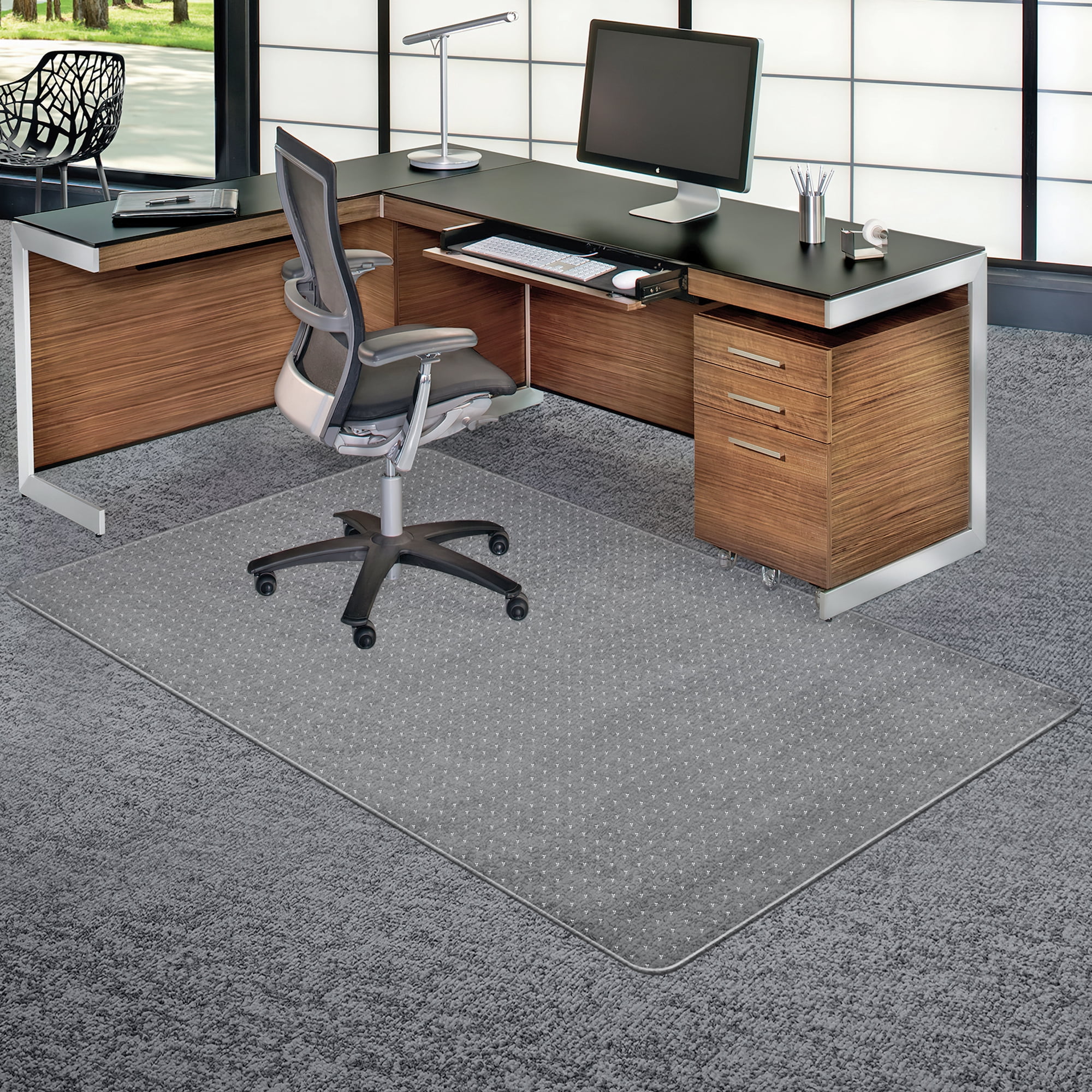 BesWin Extra Large Office Chair Mat for Carpet, 46" x 72" Clear ...