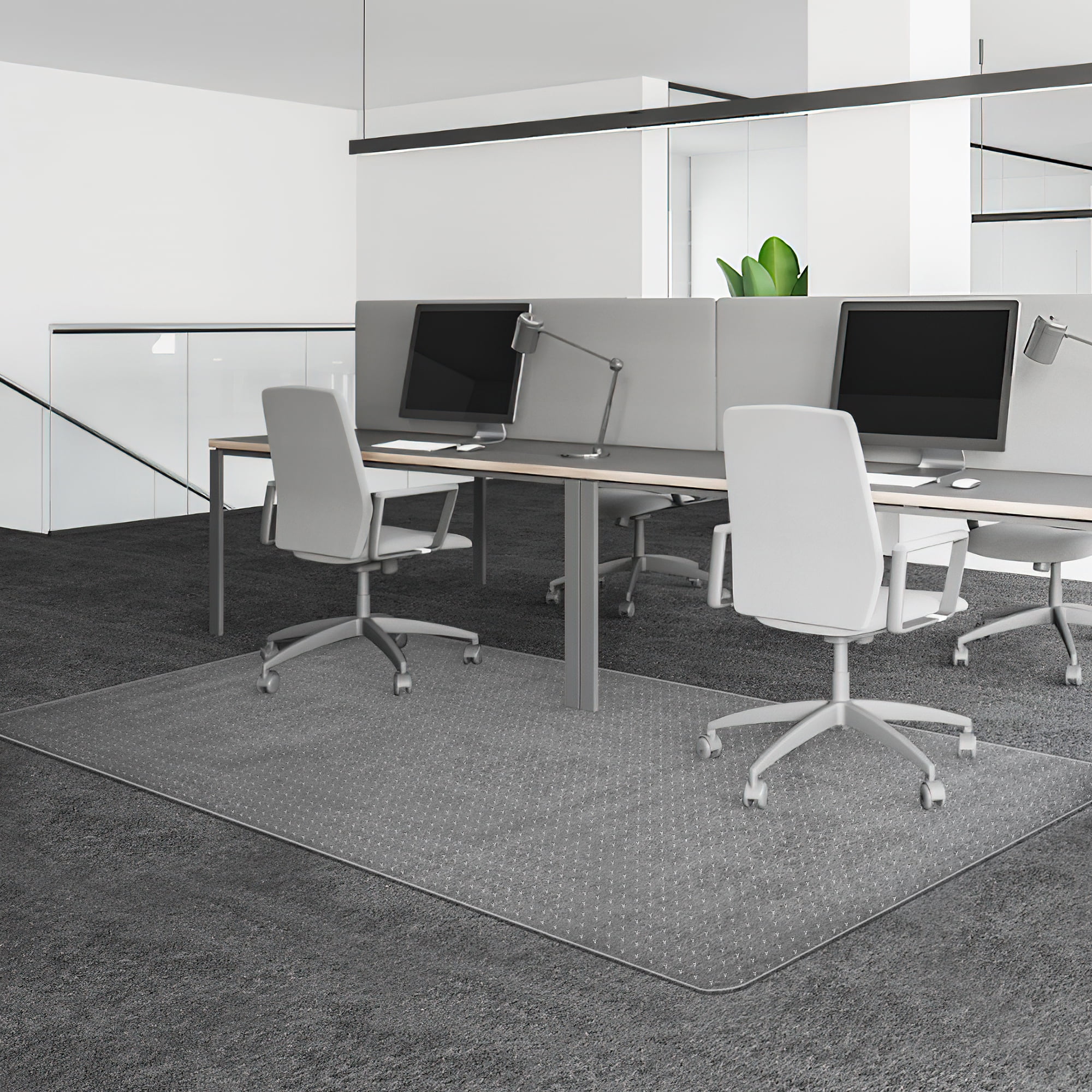 BesWin Extra Large Office Chair Mat for Carpet, 46" x 96" Clear ...