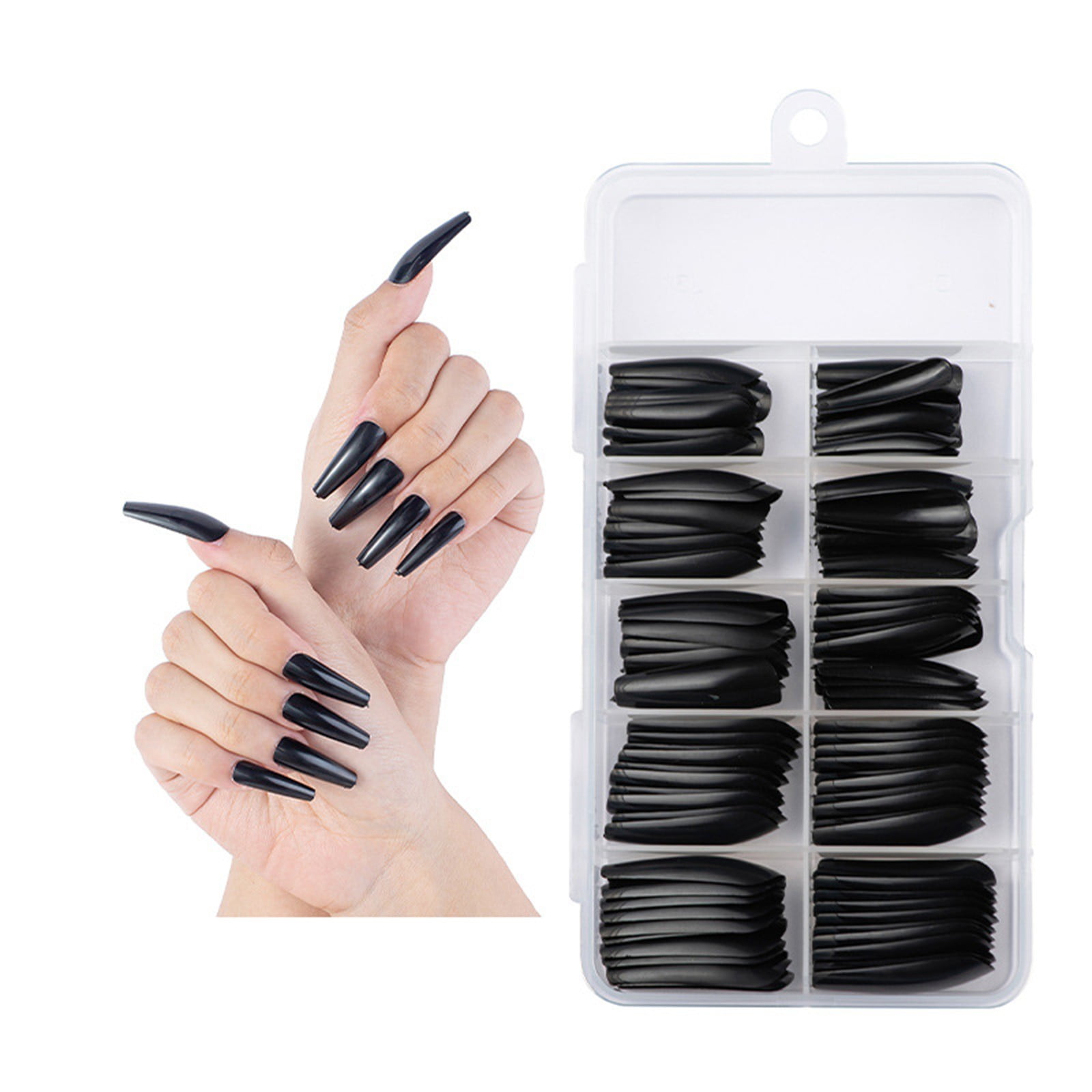 Besaacan Fake Nails On Sale! Colored Long Coffin Press On Nails
