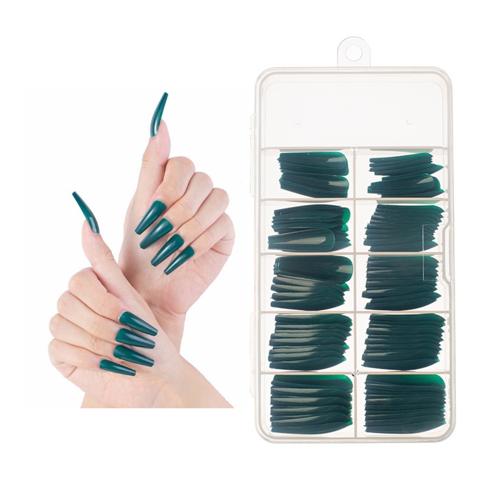 Besaacan Fake Nails On Sale! Colored Long Coffin Press On Nails
