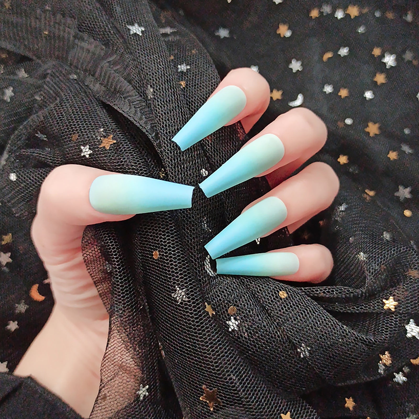 Besaacan Fake Nails On Sale! Press On Nails Long 3d Rhinestones Coffin