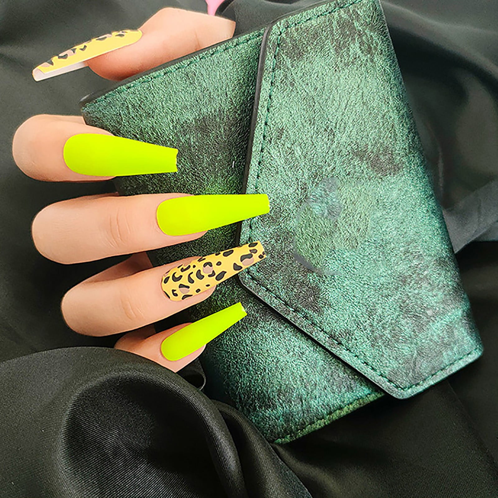Besaacan Fake Nails On Sale! Press On Nails Long 3d Rhinestones Coffin