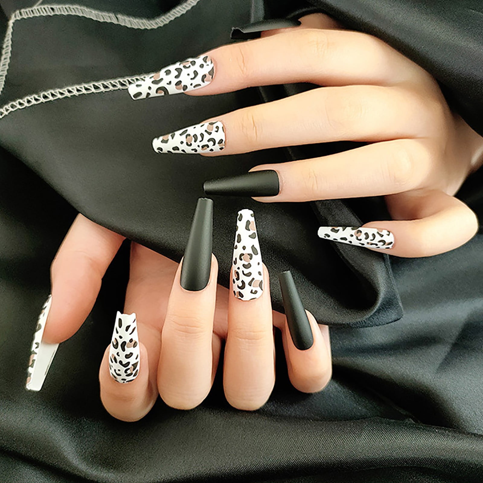Besaacan Fake Nails On Sale! Press On Nails Long 3d Rhinestones Coffin
