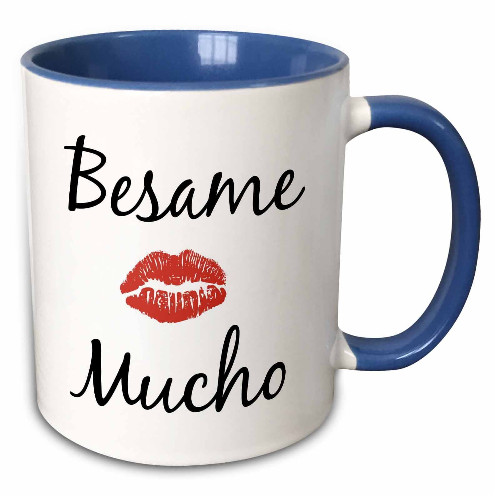 3drose, Besame Mucho Kiss Me in Spanish Picture of Red Lips on White ...